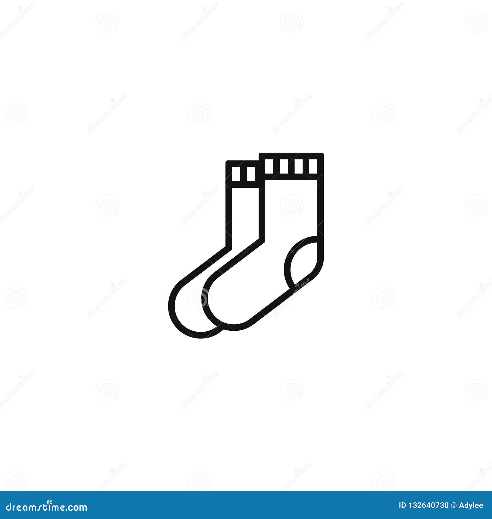 Socks Line Icon Vector Isolated 2 Stock Photo - Illustration of icon ...