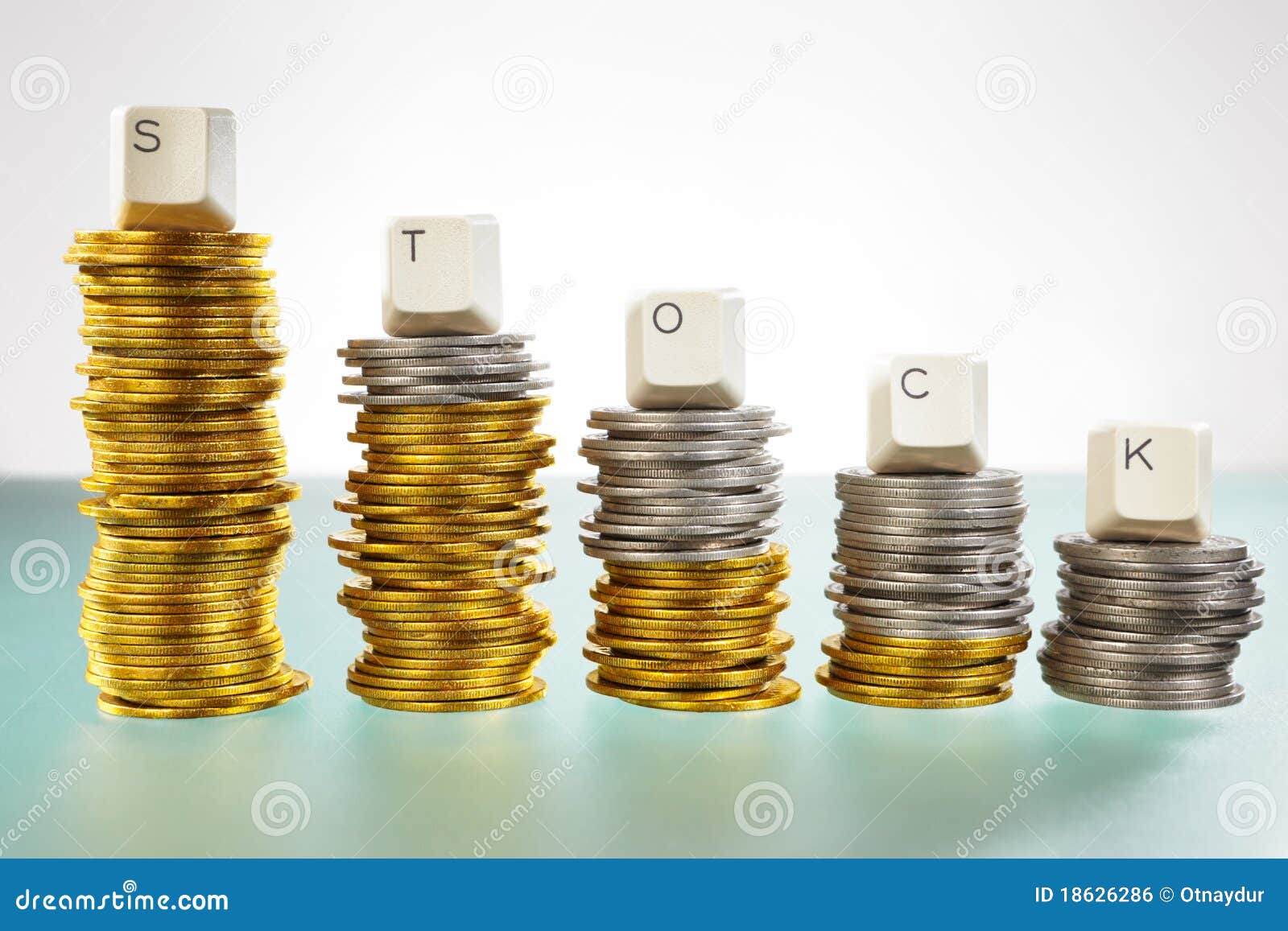 STOCK Word on Graph Like Coin Stacks Stock Photo - Image of alphabet ...