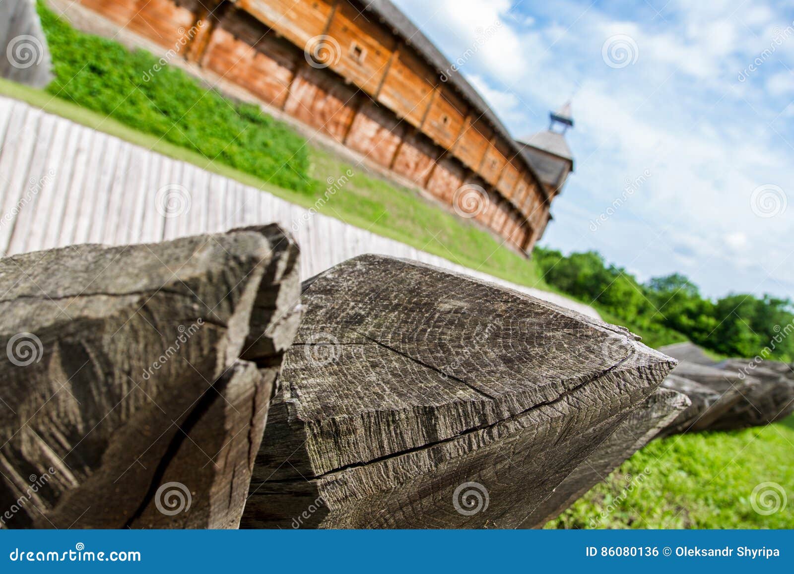 Stockade stock photo. Image of grass, blockhouse, aged - 86080136
