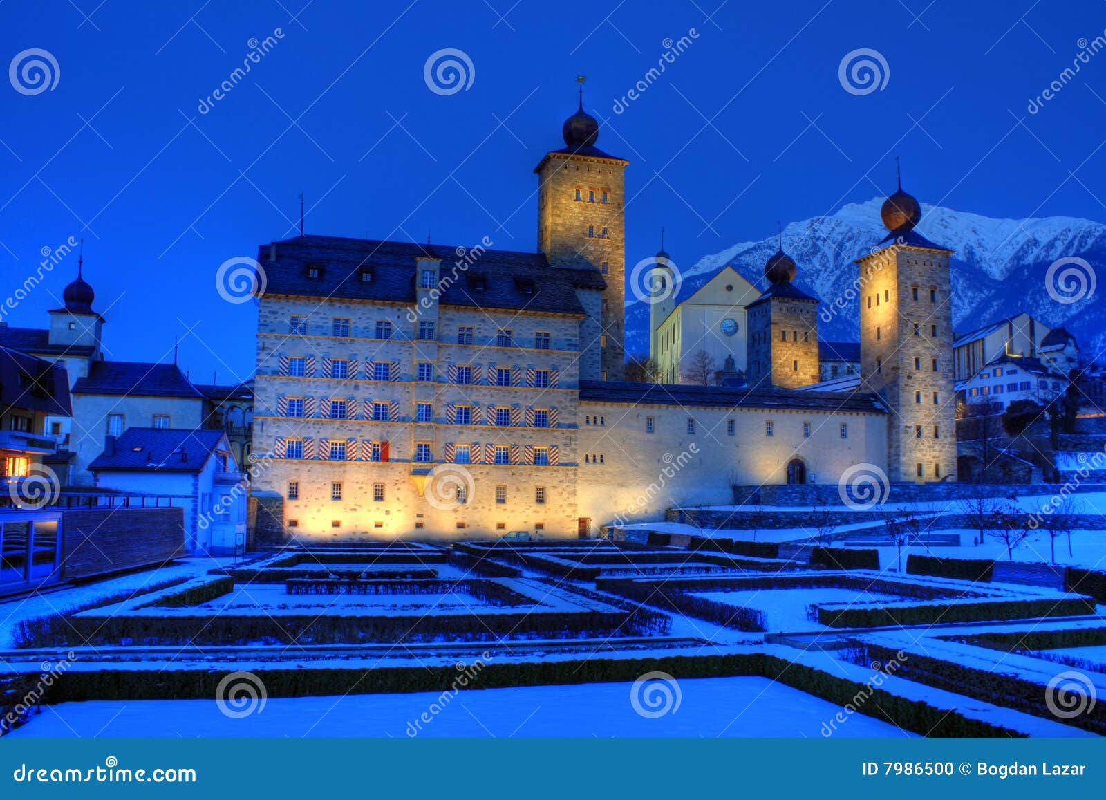 Stockalper Palace in Brig Switzerland Stock Photo - Image of alps ...