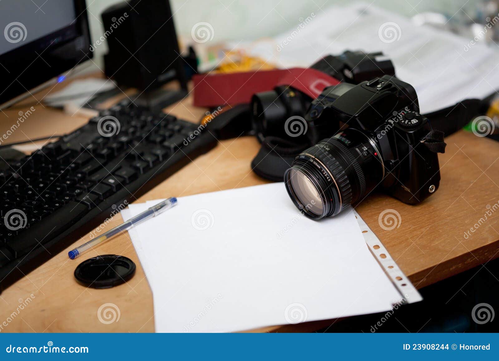 Stocker work place stock photo. Image of lens, microstocker - 23908244