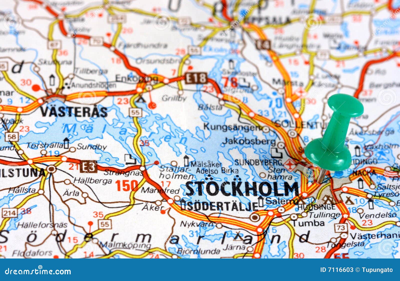 Stockholm Pinned On A Map Of Europe | CartoonDealer.com #43571290