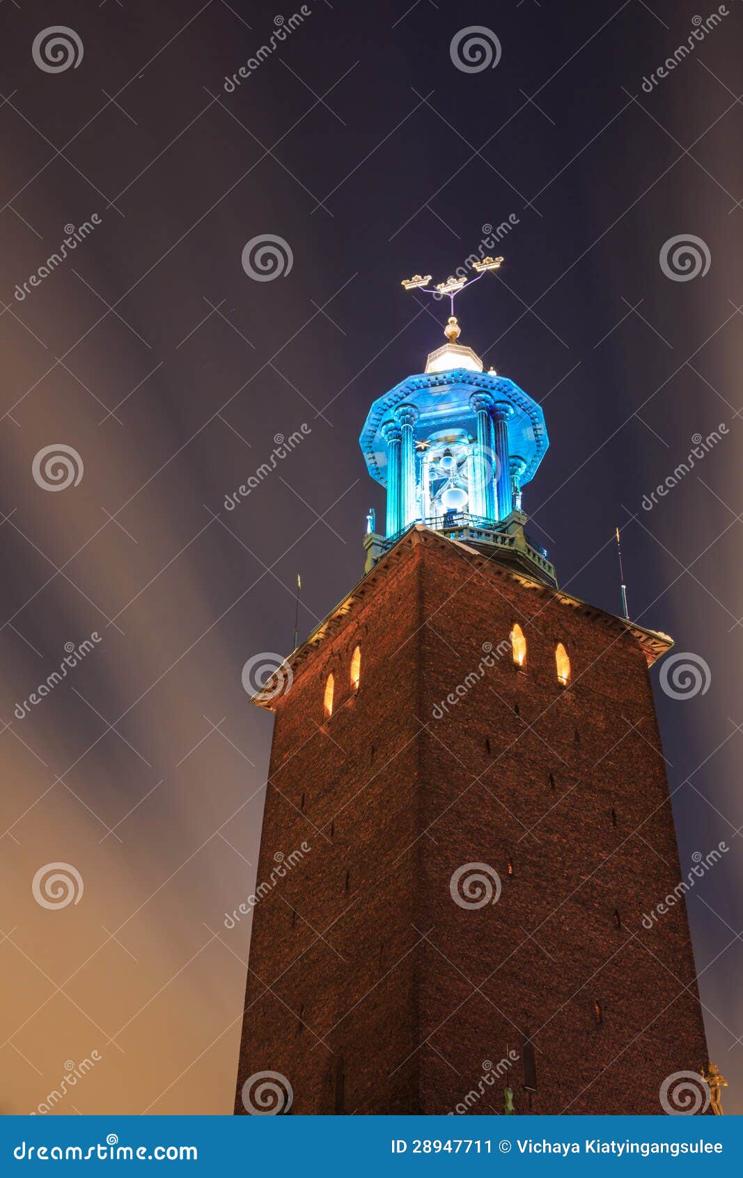 Stockholm Clock Tower stock image. Image of port, place - 28947711