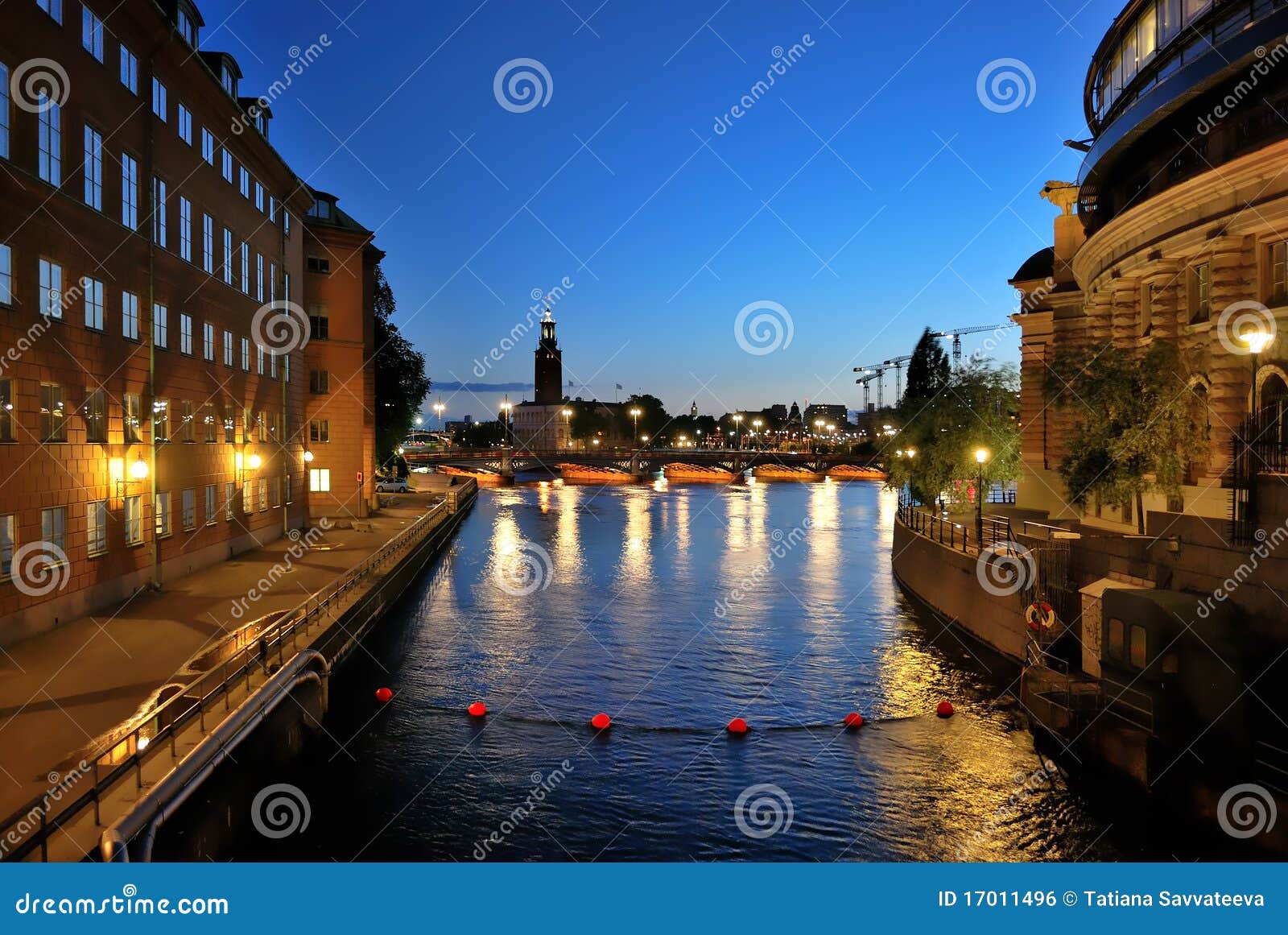 Stockholm at night stock photo. Image of evening, bright - 17011496