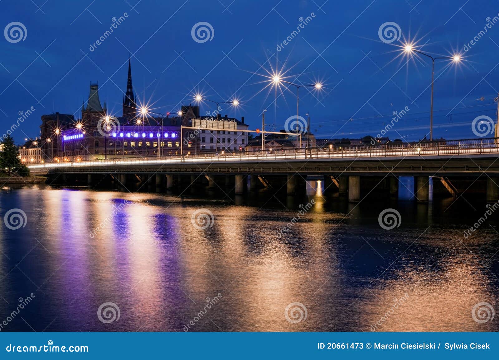 Stockholm by night stock image. Image of north, scandinavia - 20661473