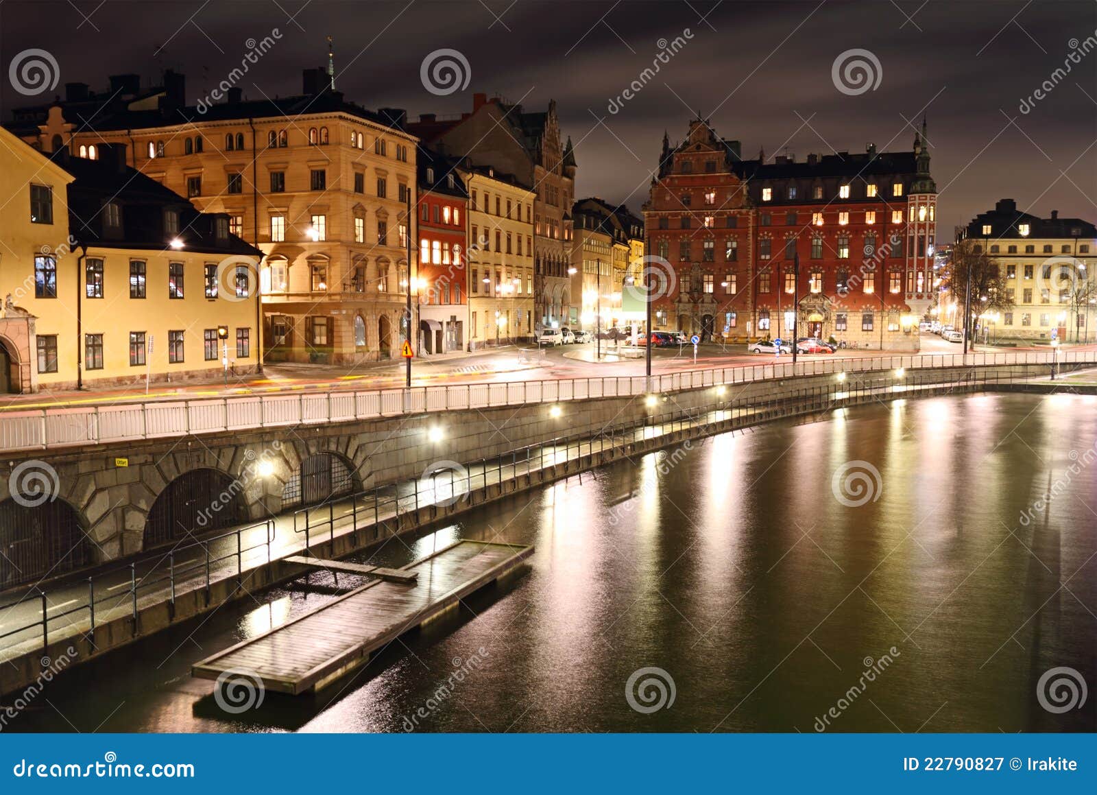Stockholm at night stock image. Image of outdoors, lamp - 22790827