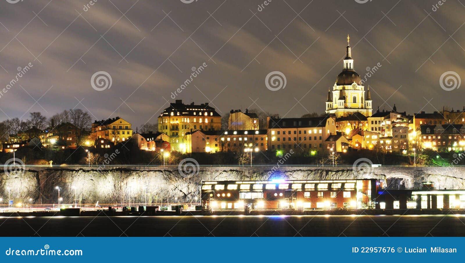 Stockholm by night editorial photo. Image of city, scandinavian - 22957676