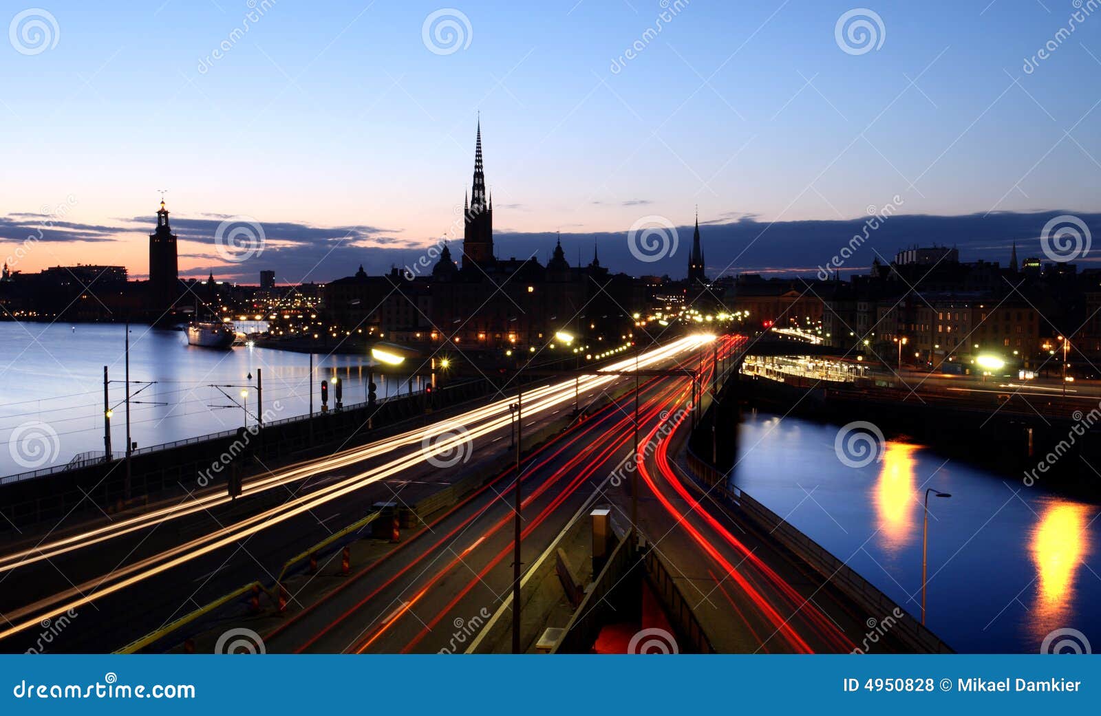 Stockholm by Night stock photo. Image of acceleration - 4950828