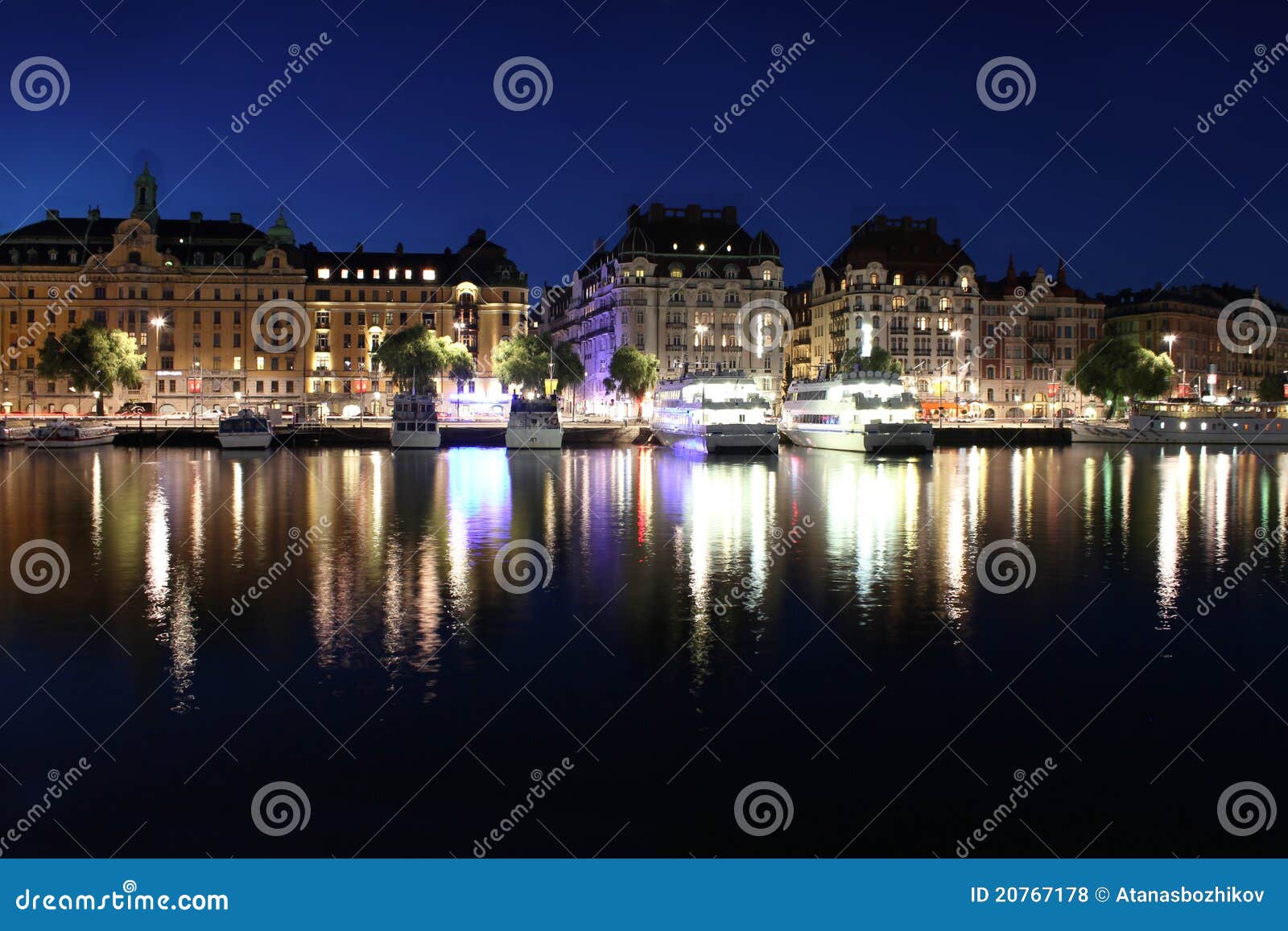 Stockholm by Night, Sweden stock photo. Image of outdoor - 20767178