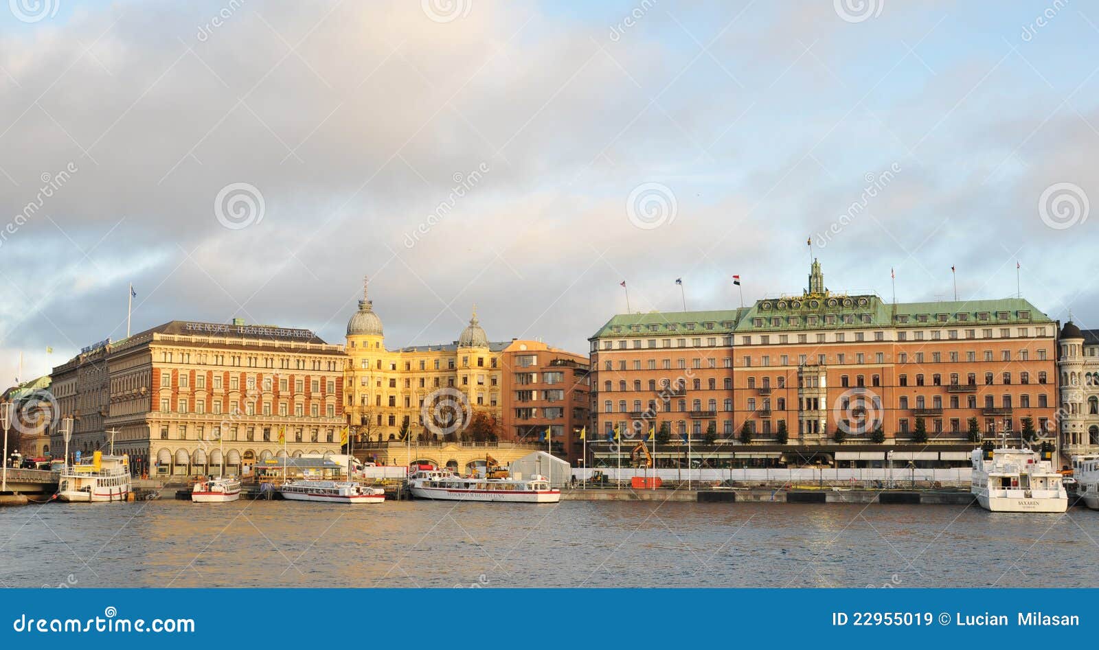 Stockholm quays editorial stock image. Image of retro - 22955019