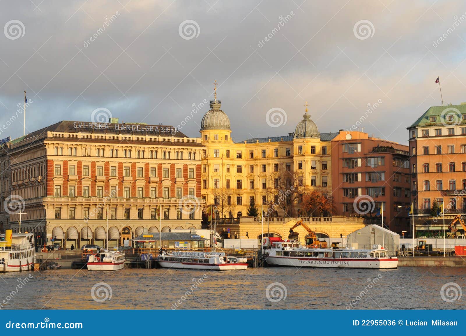 Stockholm at sunset editorial photo. Image of buildings - 22955036