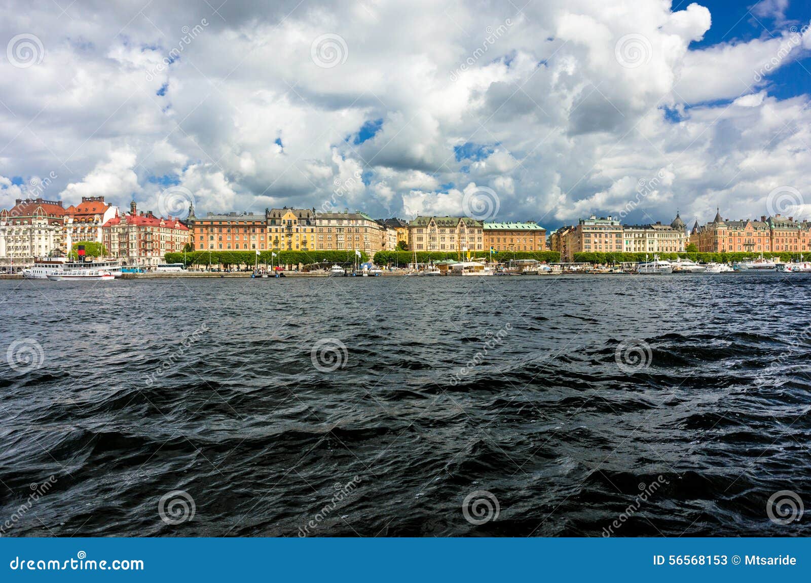 Stockholm from the water stock image. Image of sights - 56568153