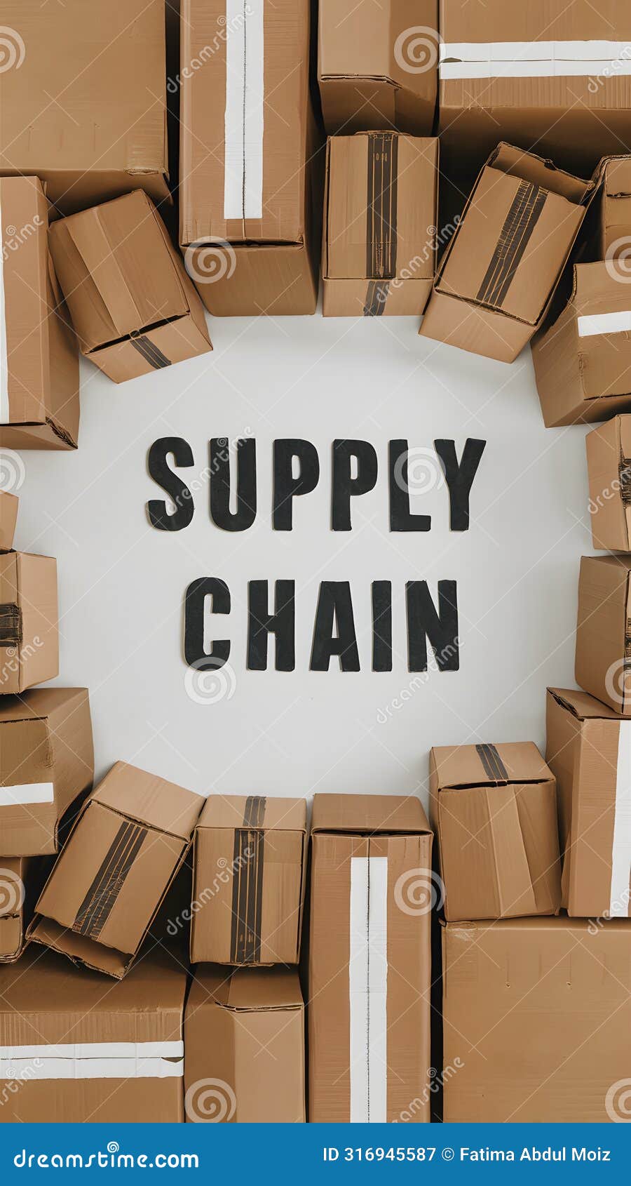 StockImage Supply Chain Visualization Carton Cardboard Boxes Arranged ...