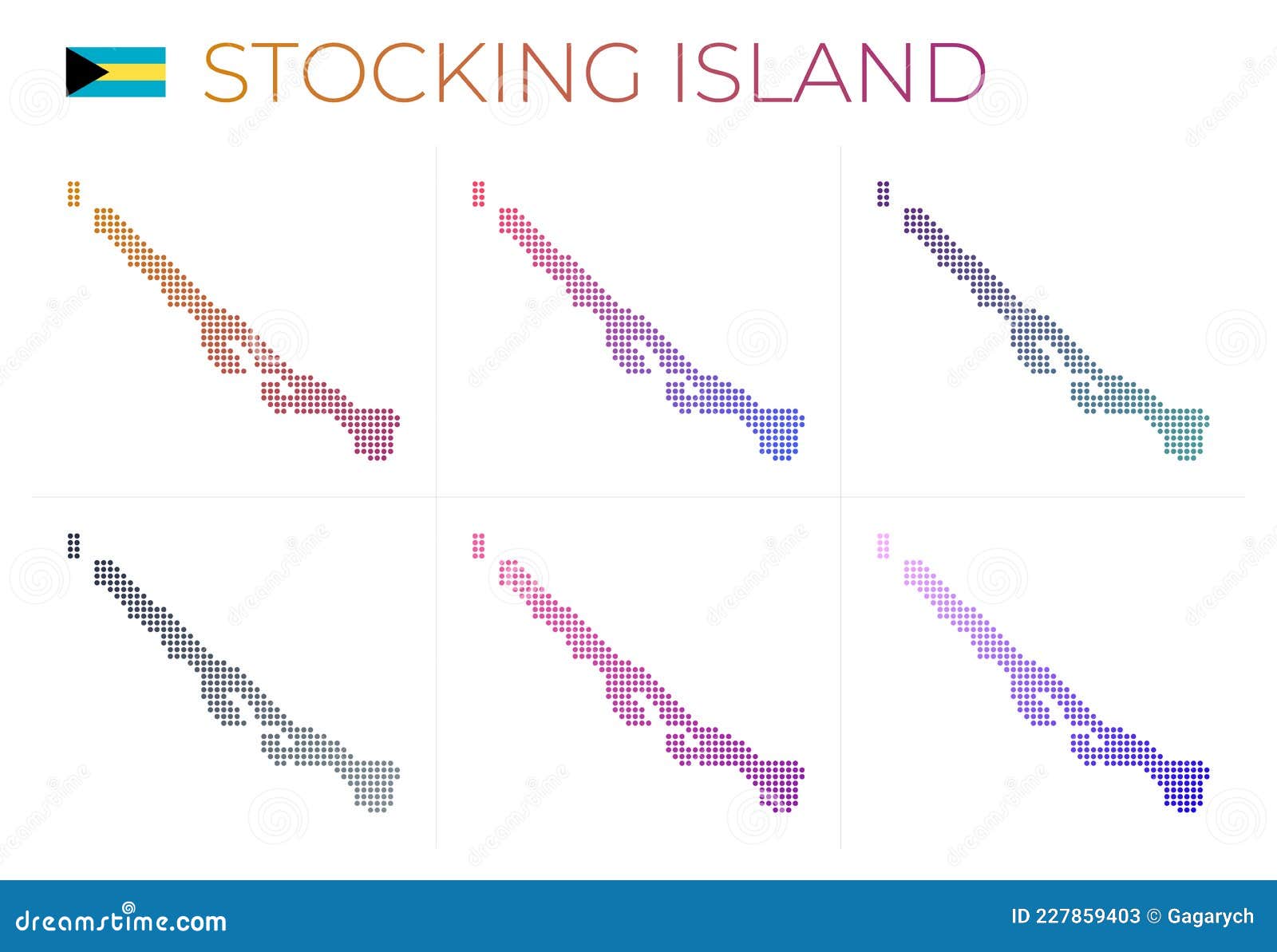 Stocking Island Dotted Map Set. Stock Vector - Illustration of global ...
