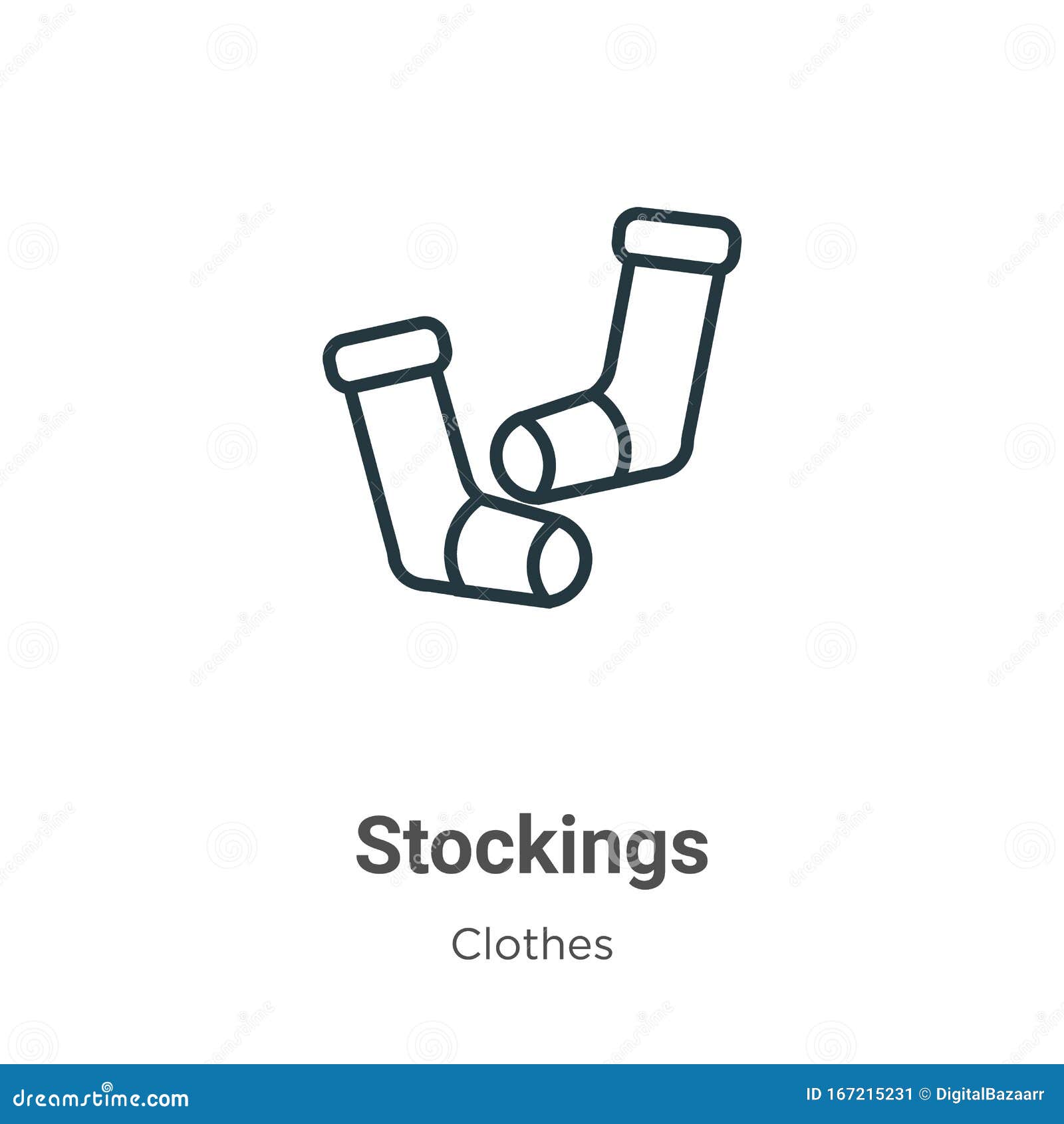 Stockings Outline Vector Icon. Thin Line Black Stockings Icon, Flat ...