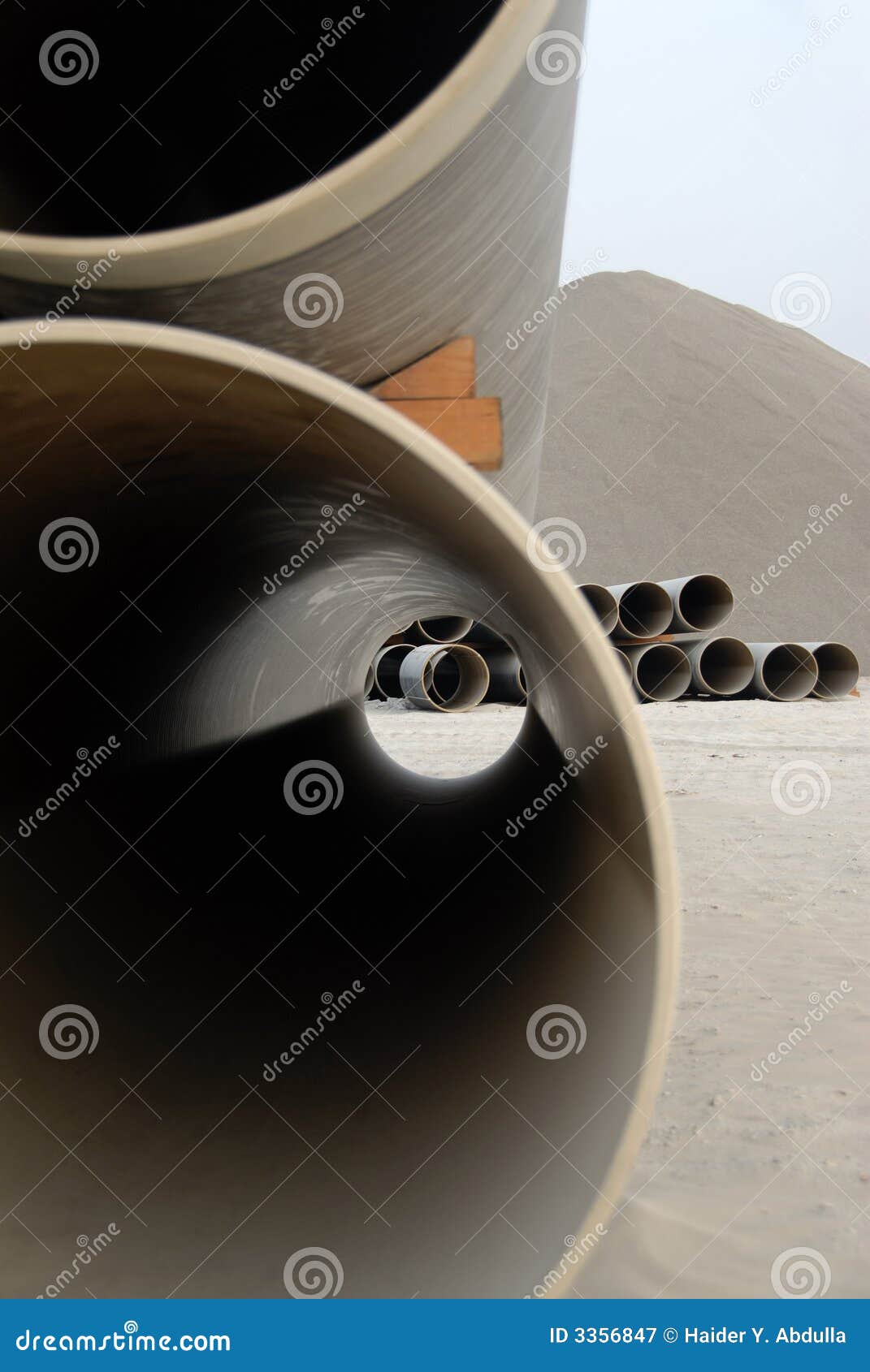 Stockpile of Pipes & Limestone Stock Image - Image of limestone, powder ...