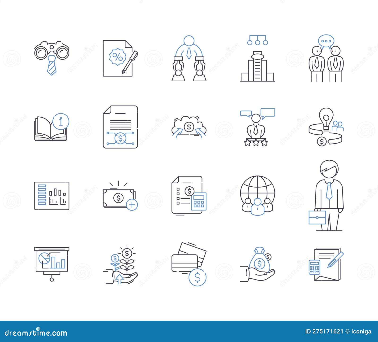 Stocks And Bonds Outline Icons Collection Stocks Bonds Investment