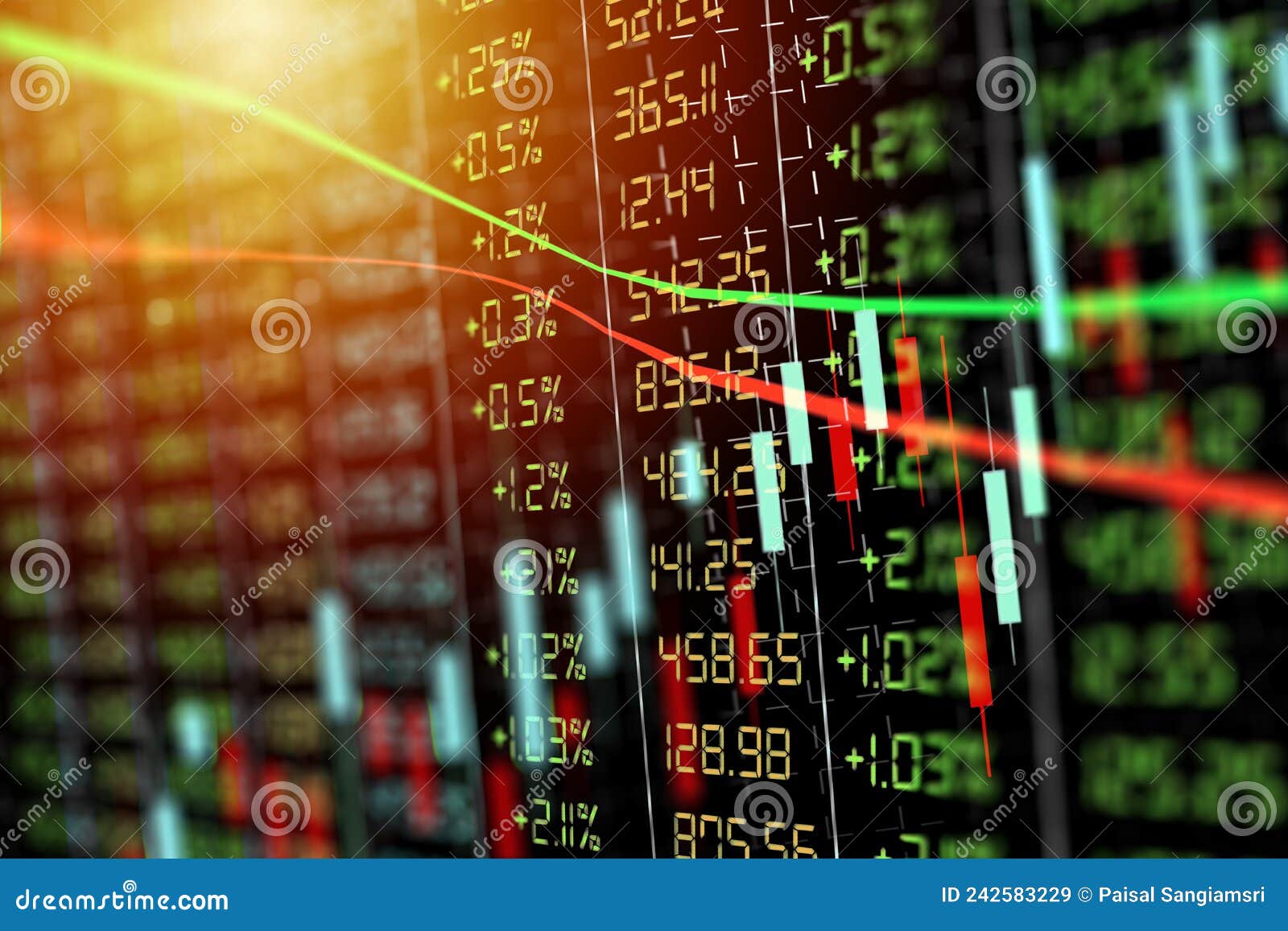 Stocks and Growth, Statistical Chart Showing Fluctuations in Financial ...