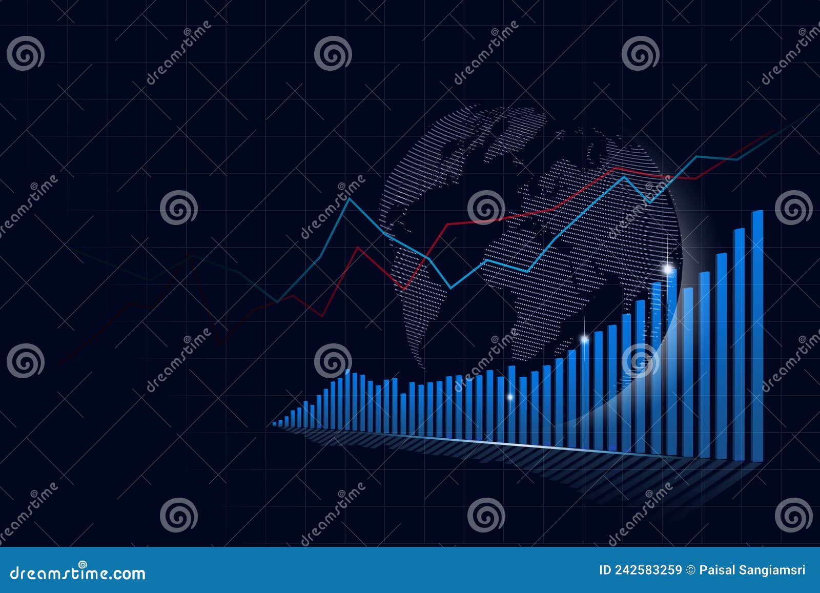 Stocks and Growth, Statistical Chart Showing Fluctuations in Financial ...