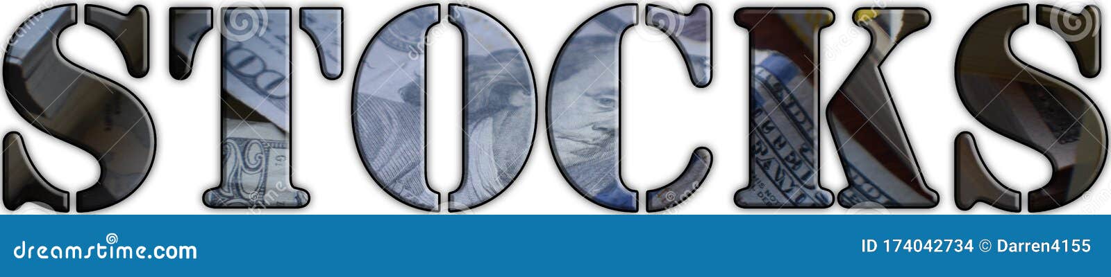 Stocks Stencil Logo with Money Inside Lettering Stock Photo - Image of ...