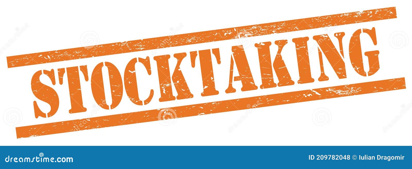 STOCKTAKING Text on Orange Grungy Rectangle Stamp Stock Illustration ...