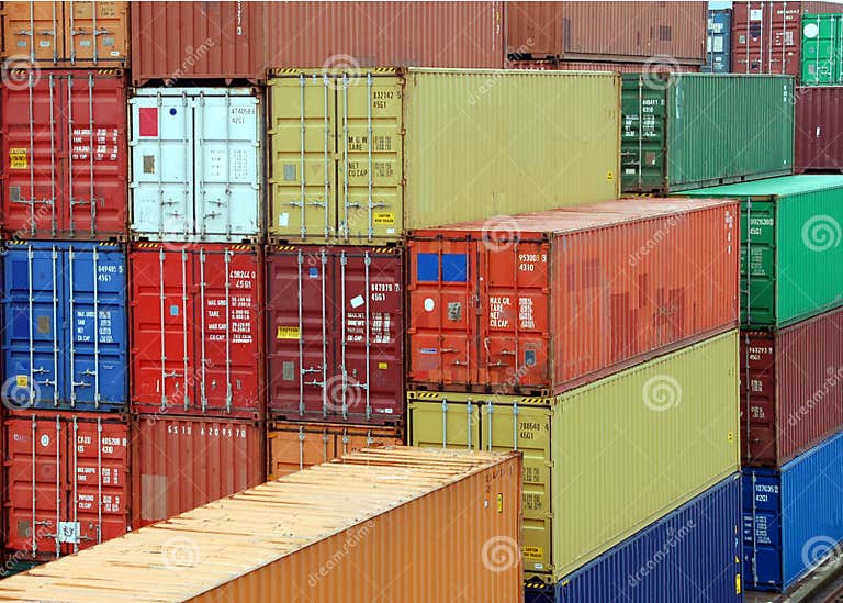 Stockyard with Cargo Container Stock Photo - Image of boat, industry ...