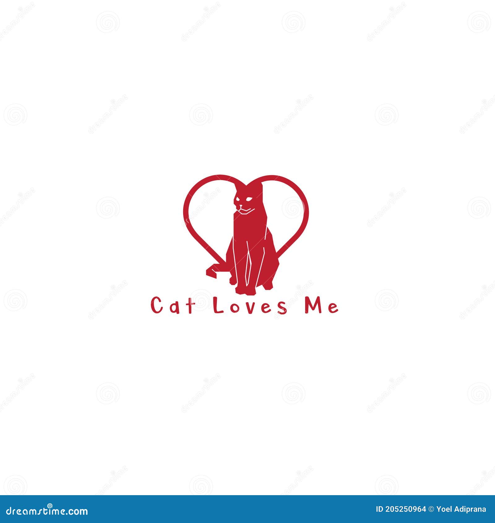 Cat Love Me Logo Love with Combiation Object Stock Vector ...
