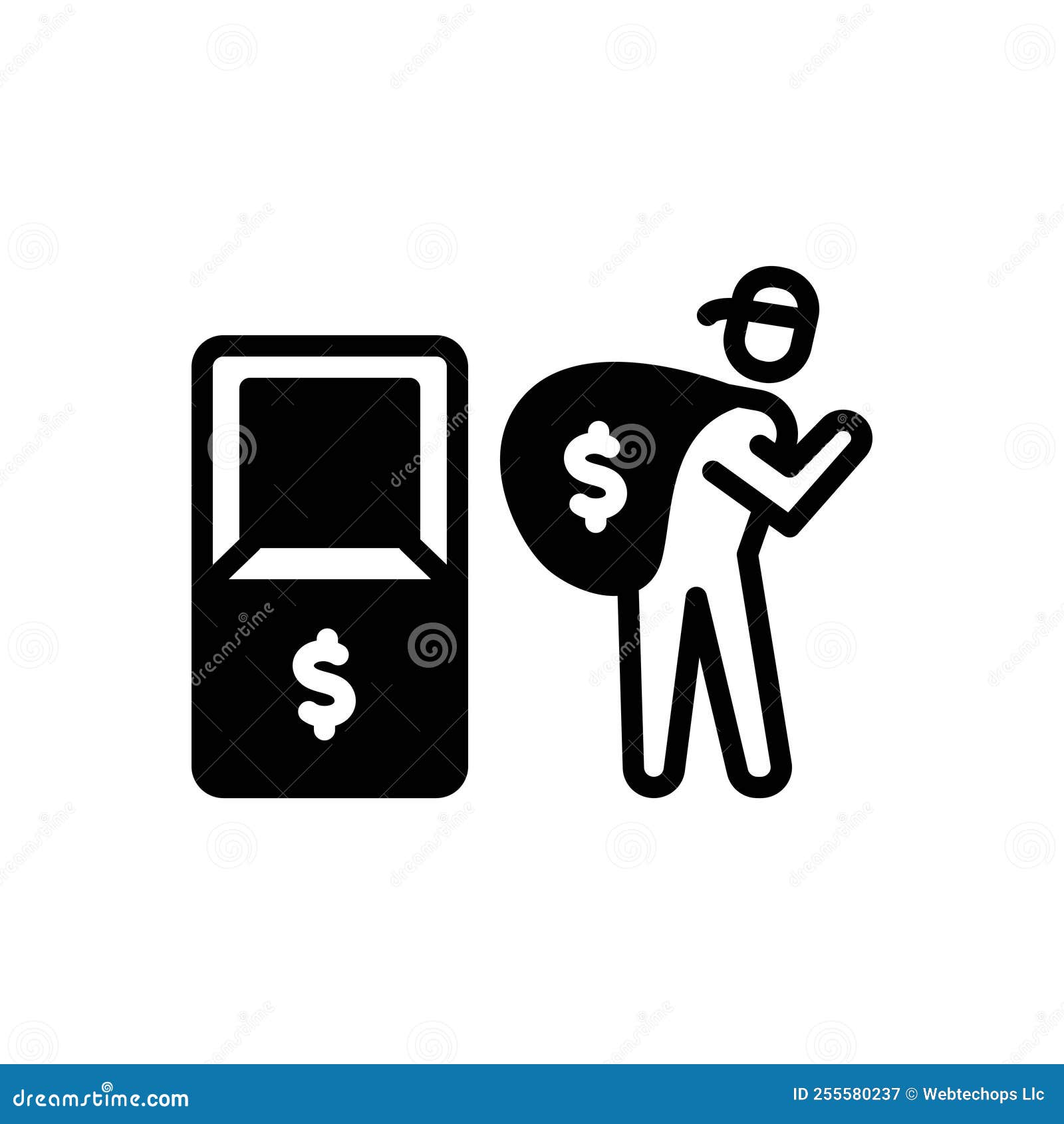 Black Solid Icon for Stolen, Purloin and Thieve Stock Illustration ...