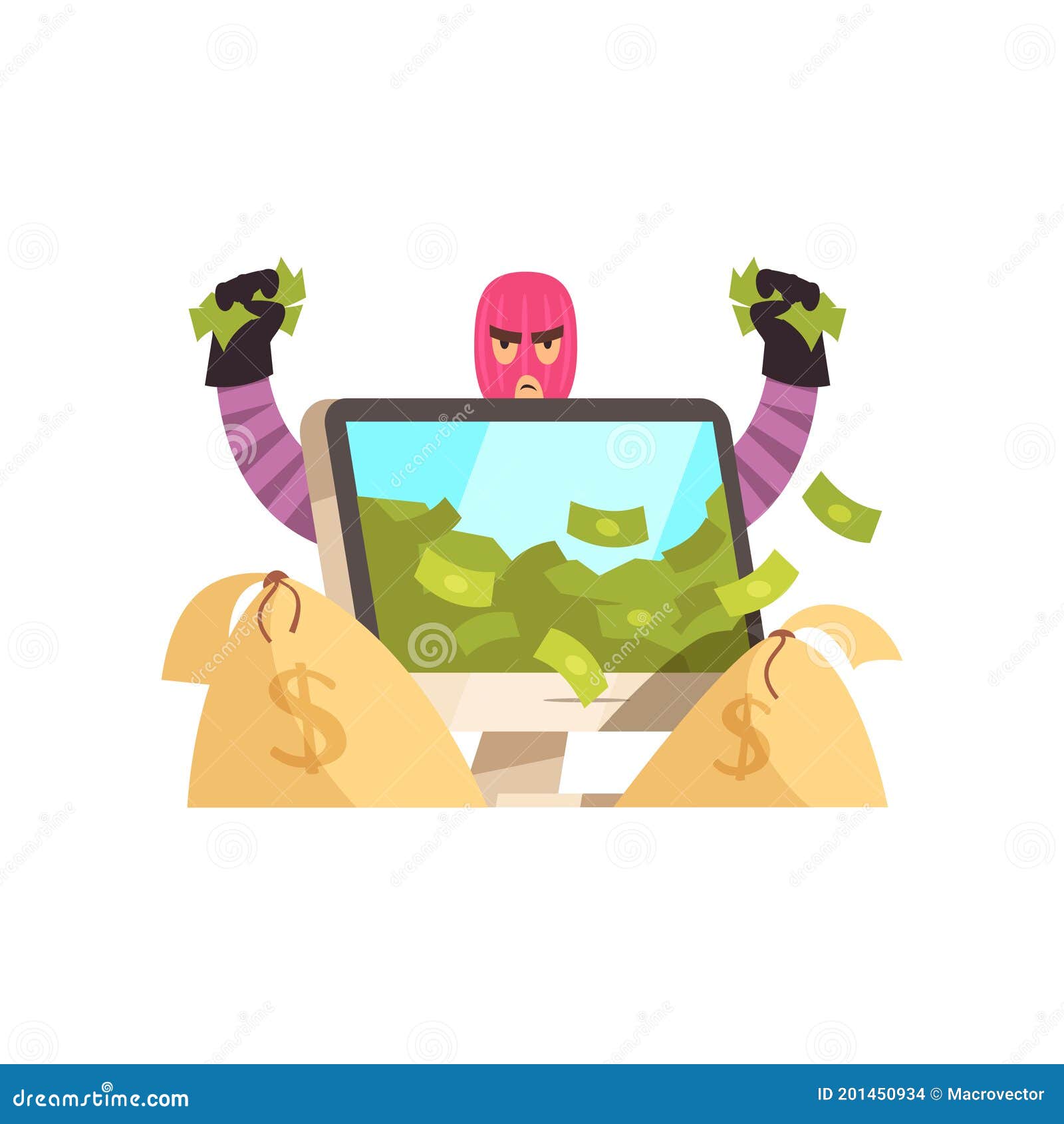 Stolen Money Hacker Composition Stock Vector - Illustration of object ...