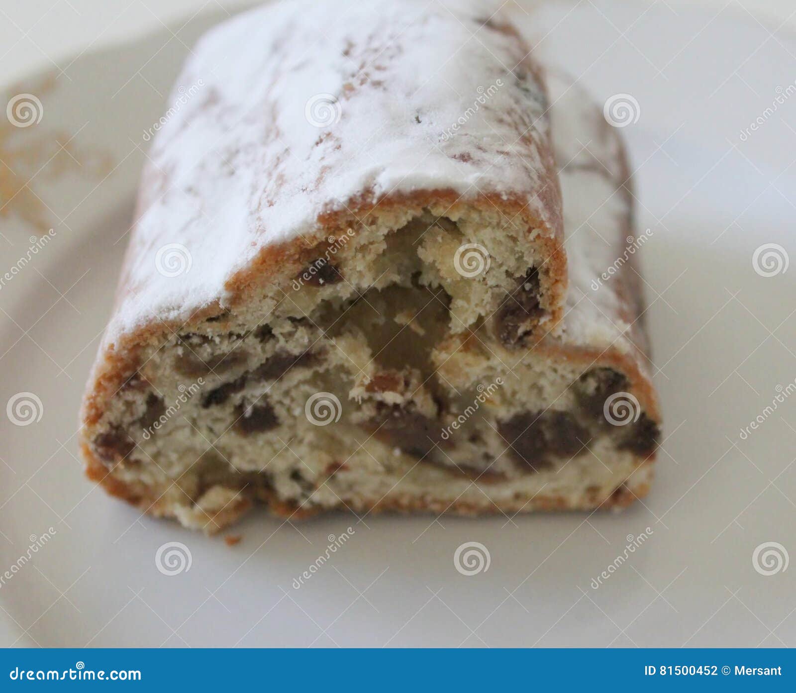 Stollen cake stock photo. Image of eating, christmas - 81500452
