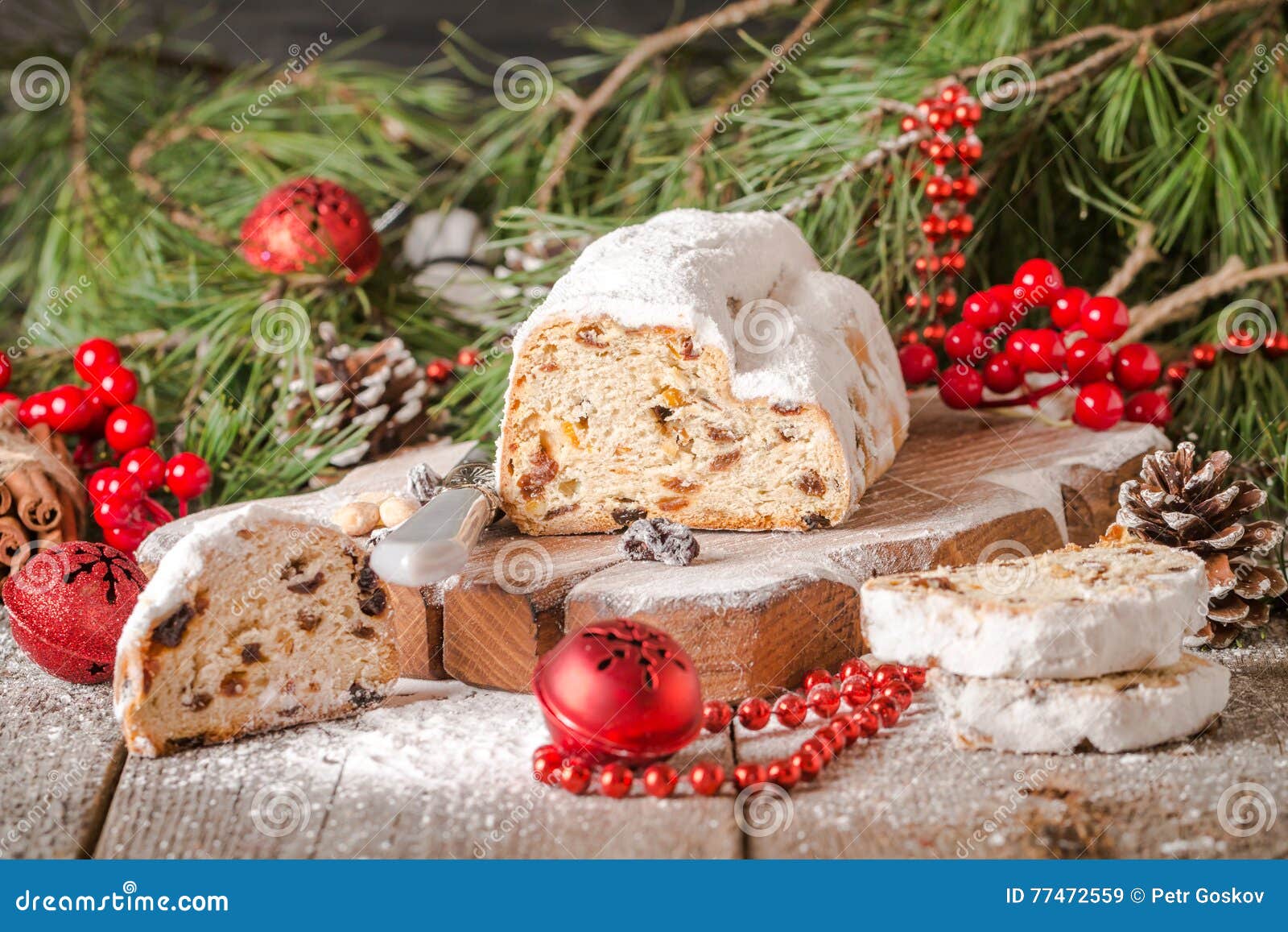 Stollen.Traditional German Christmas Cake Stock Image - Image of season ...