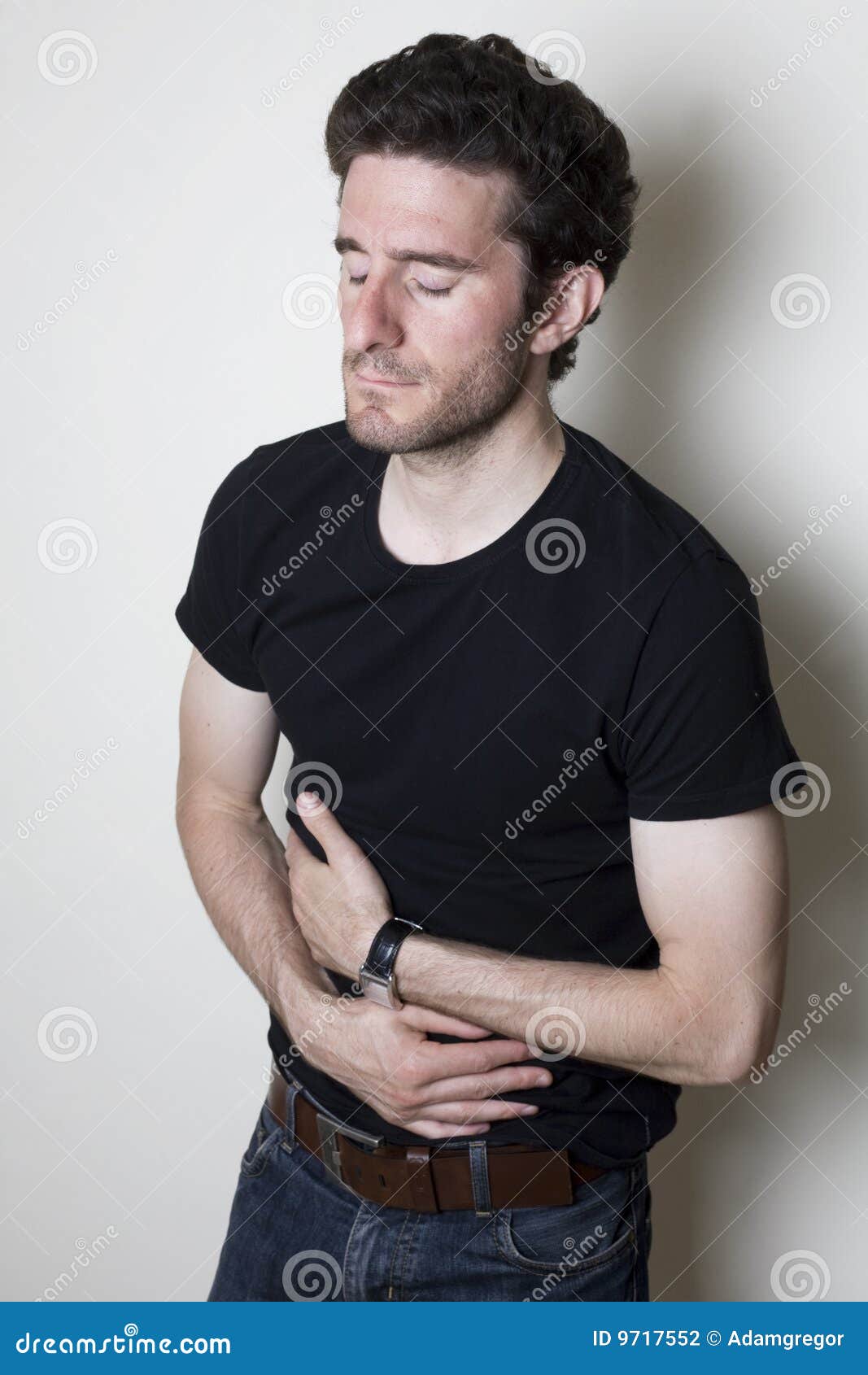 Stomach ache man stock photo. Image of hurting, cramp - 9717552