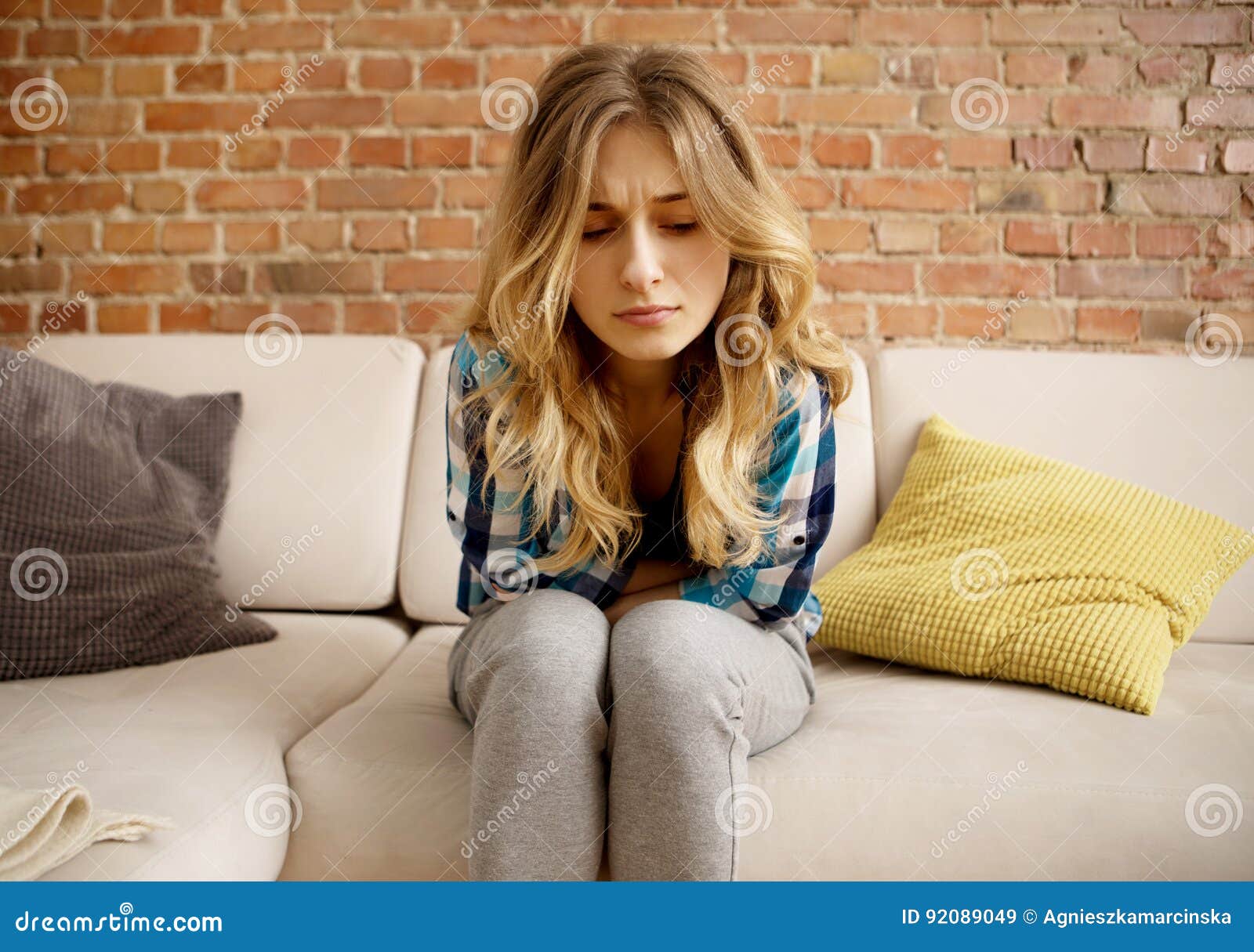 Stomach Ache, Women Problems. Stock Image - Image of pretty, gripping ...