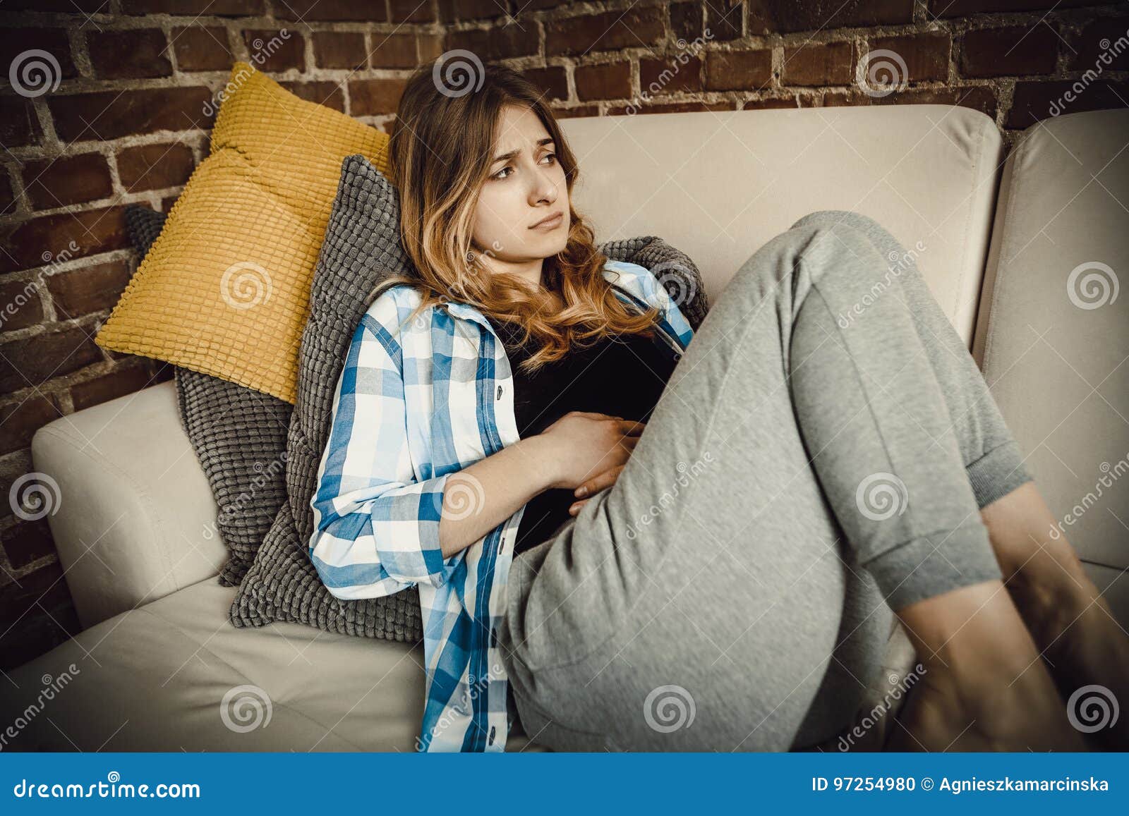 Stomach Ache, Women Problems. Stock Photo - Image of hurting, disease ...