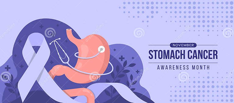 Stomach Cancer Awareness Month Periwinkle Awareness Ribbon Around