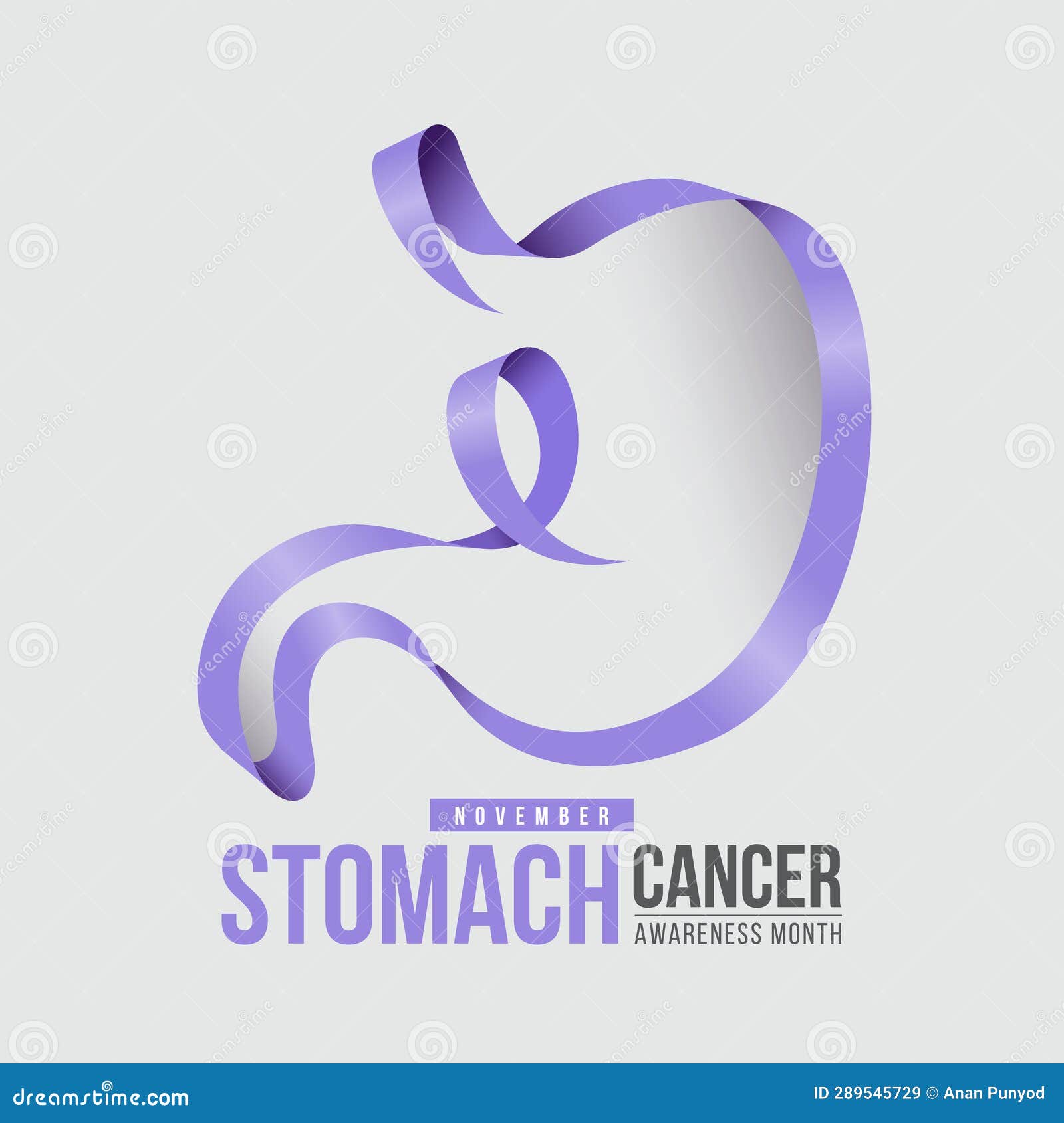 Stomach Cancer Awareness Month Stomach Symbol With Periwinkle Ribbon