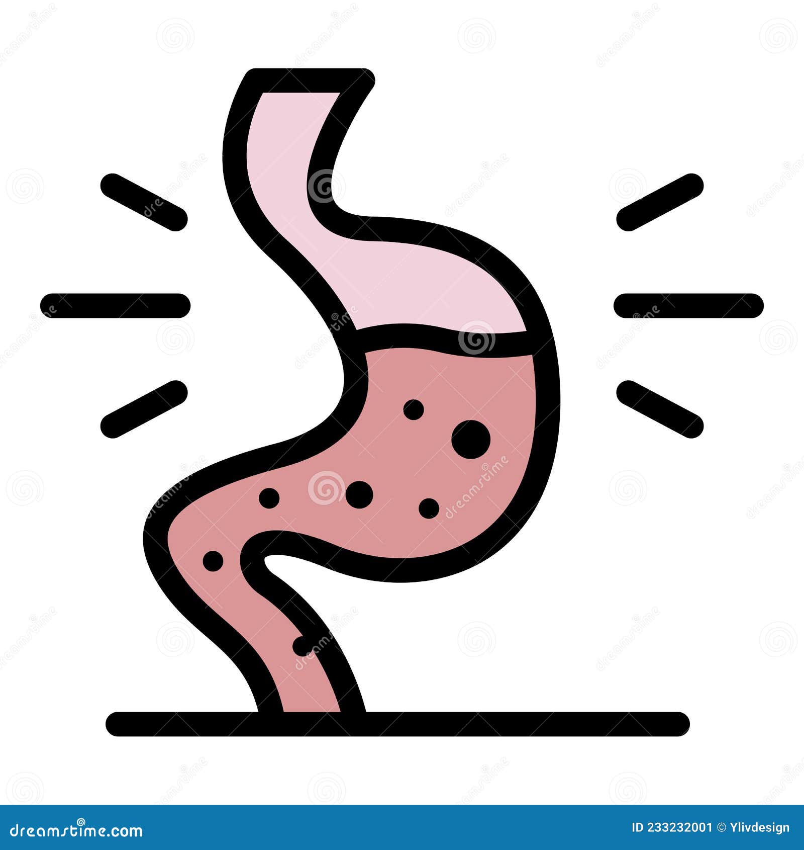 Stomach Digestion Icon Color Outline Vector Stock Vector - Illustration ...