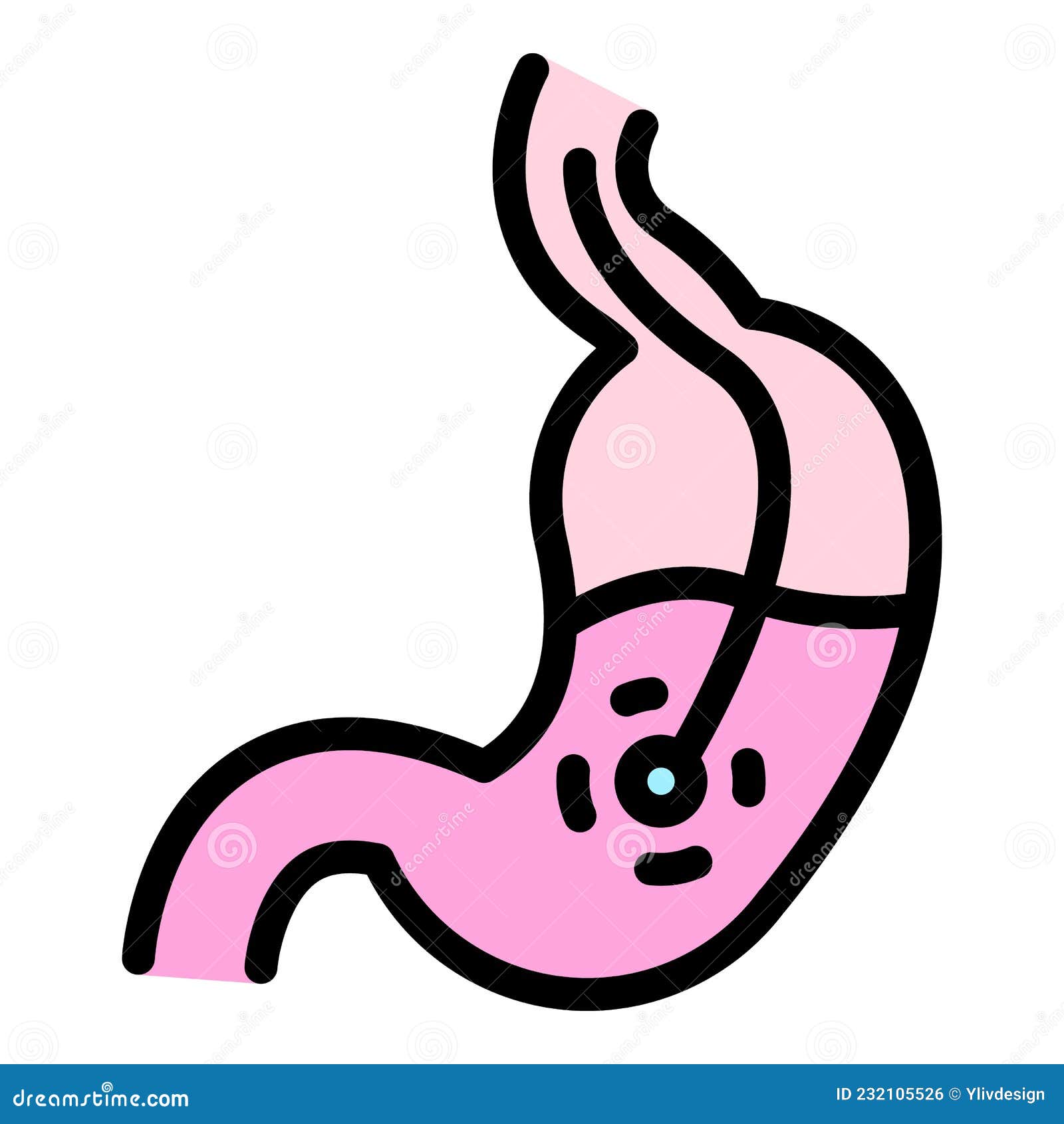 Stomach Endoscopy Is A Flat Cartoon Endoscope In The Stomach Through ...