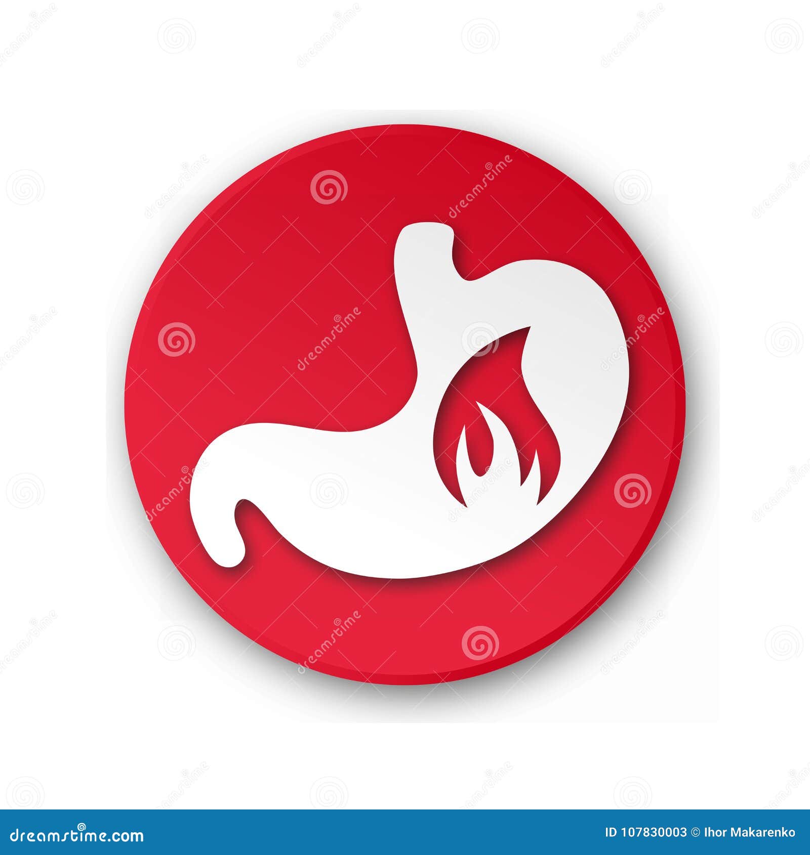 Stomach Fire Excessive Acidity Indigestion Grey Icon. Gastrointestinal ...