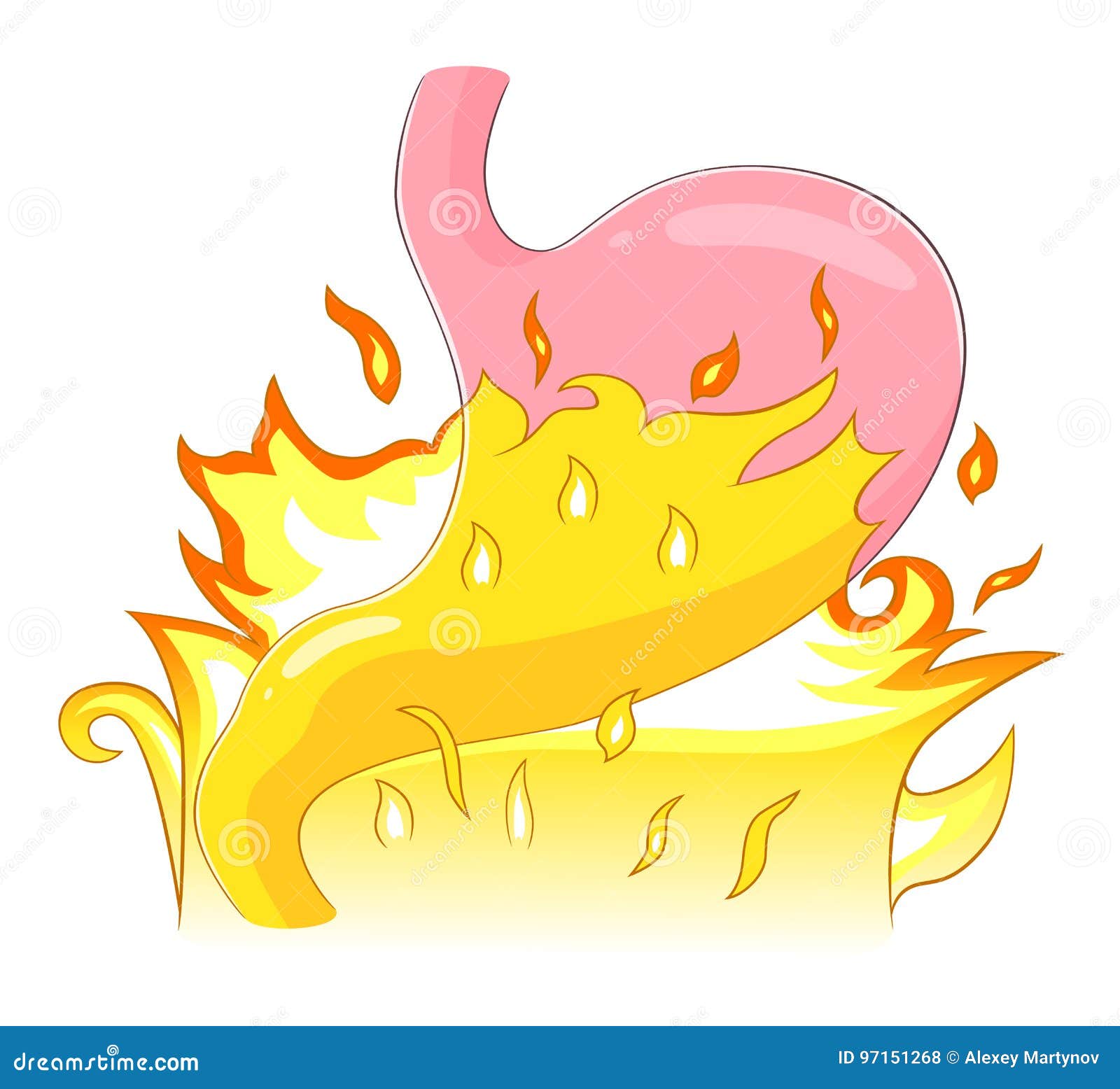 Stomach Heartburn Vector Cartoon Character Set | CartoonDealer.com ...