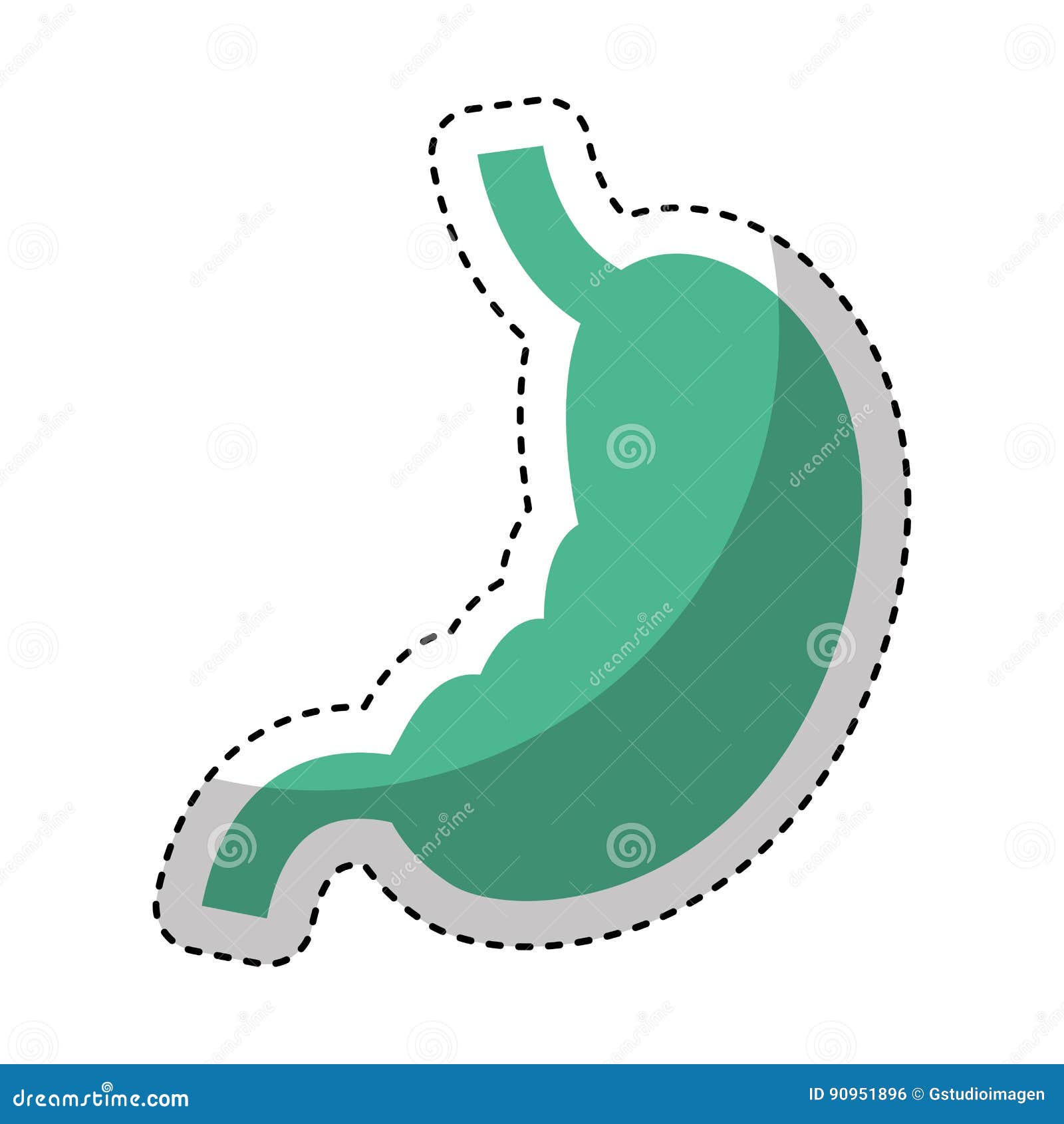 Stomach human organ icon stock vector. Illustration of healthy - 90951896