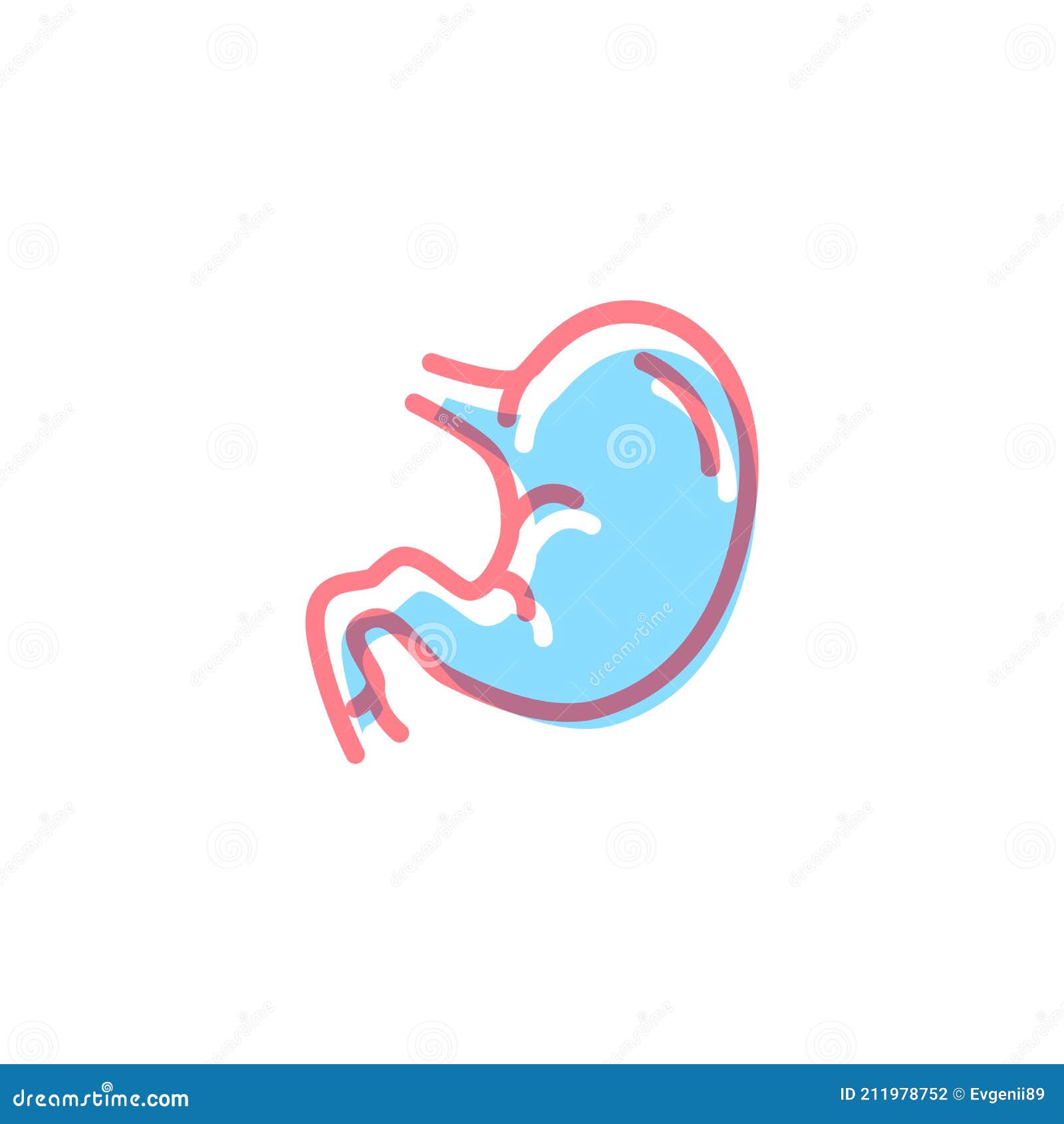 Stomach Icon in Modern Colors on White Stock Vector - Illustration of ...