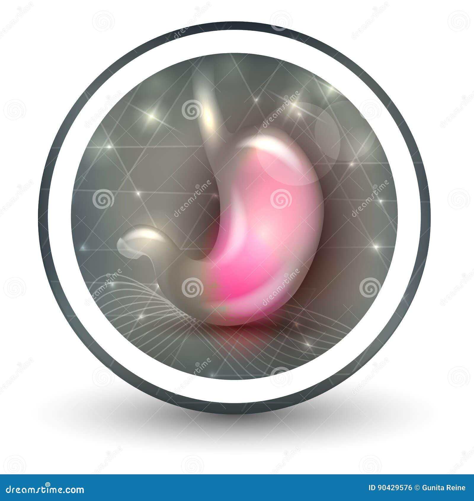 Stomach - Red Round Grunge Button, Stamp Stock Image | CartoonDealer ...