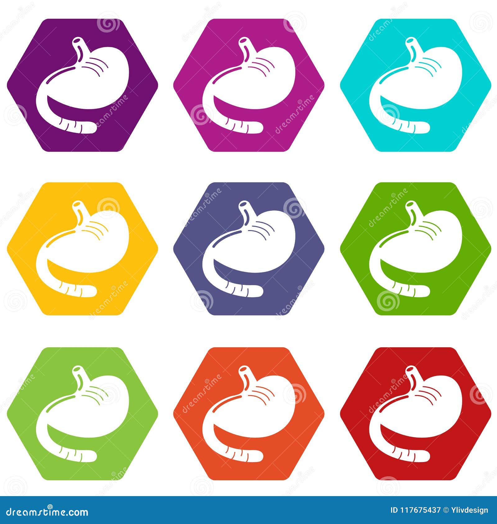 Stomach icons set 9 vector stock vector. Illustration of human - 117675437