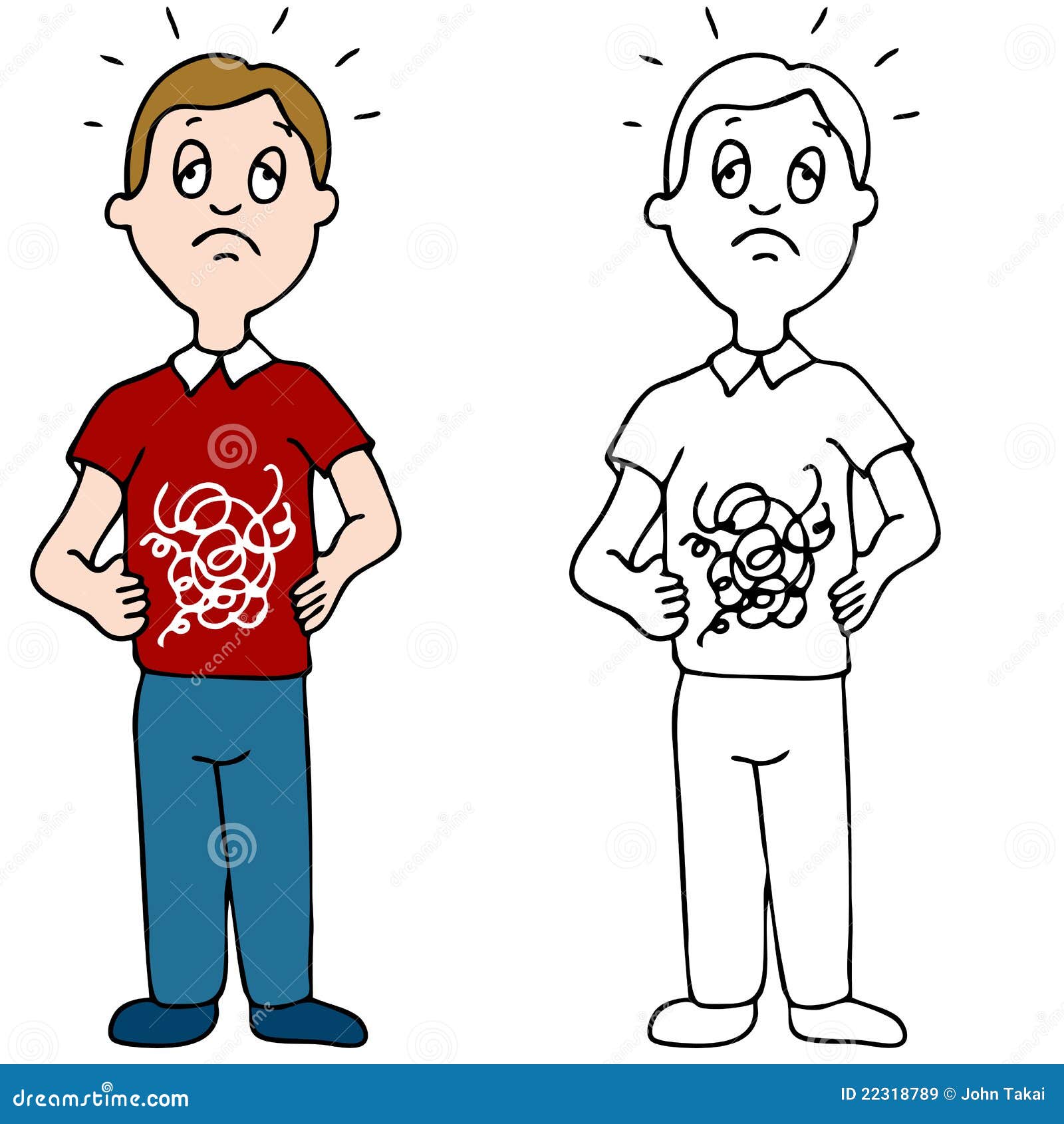 Stomach In Knots Cartoon Vector | CartoonDealer.com #22318789