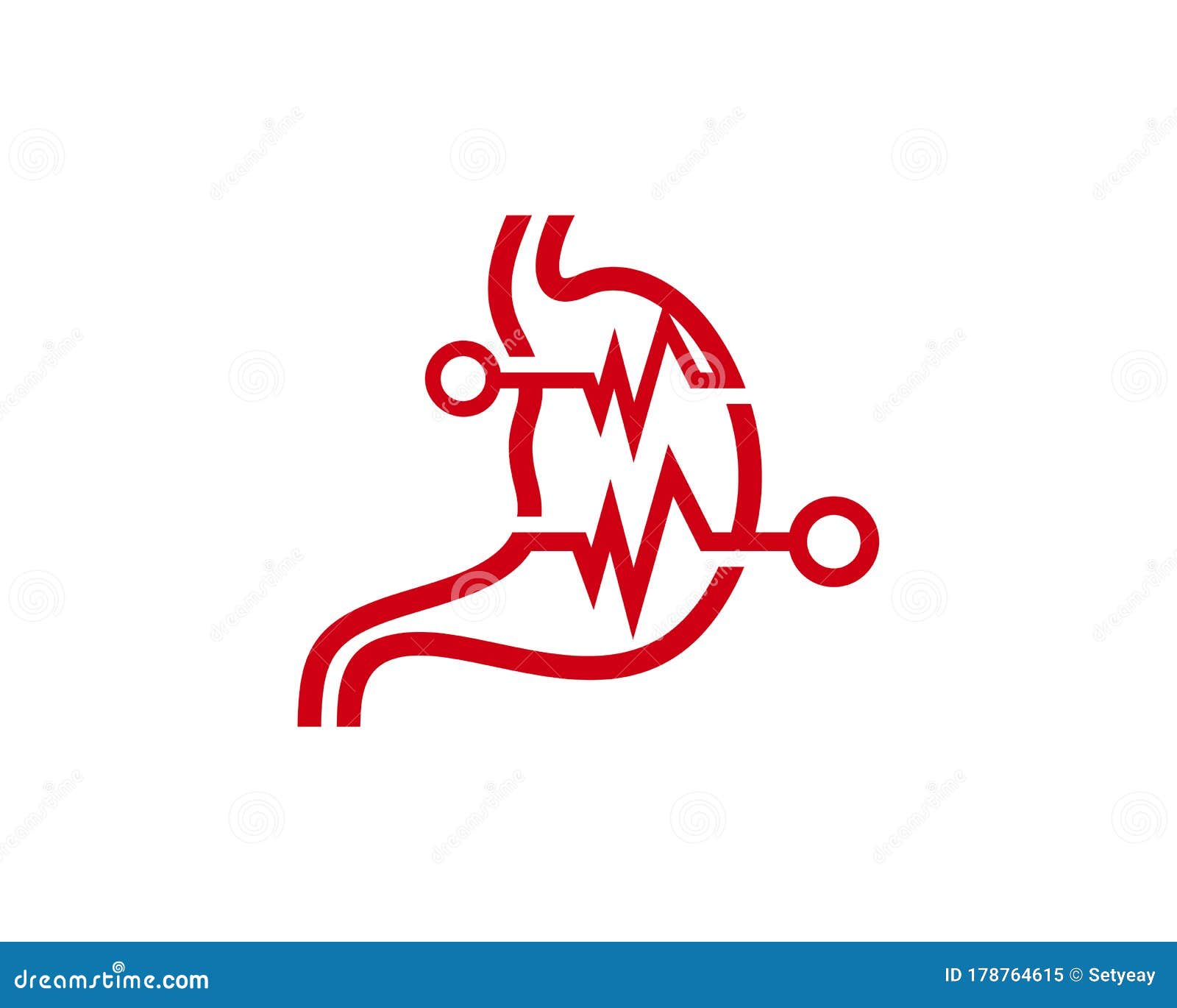 Stomach Pulse Logo Vector Template, Creative Stomach Logo Design ...