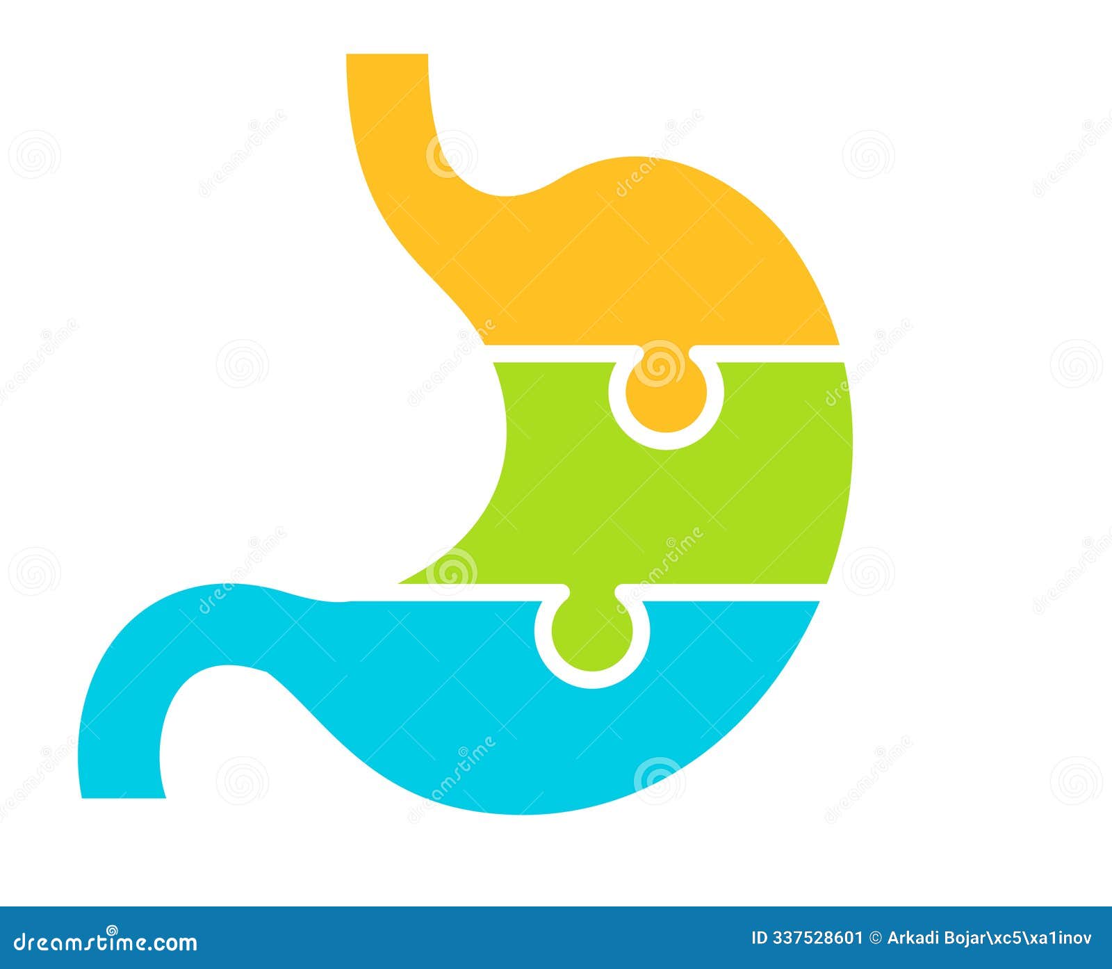 Stomach Puzzle Diagram, Balanced Nutrition Vector Illustration ...