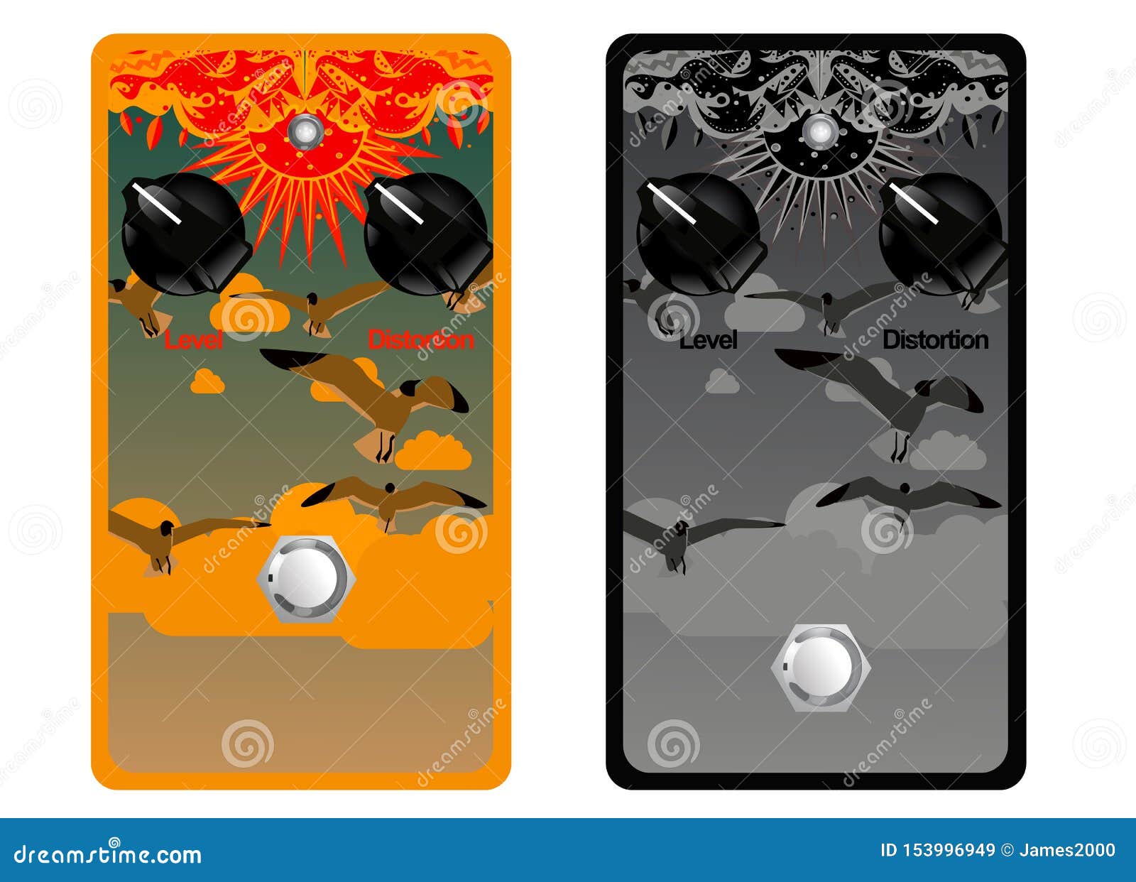 Stomp box design stock vector. Illustration of overdrive - 153996949