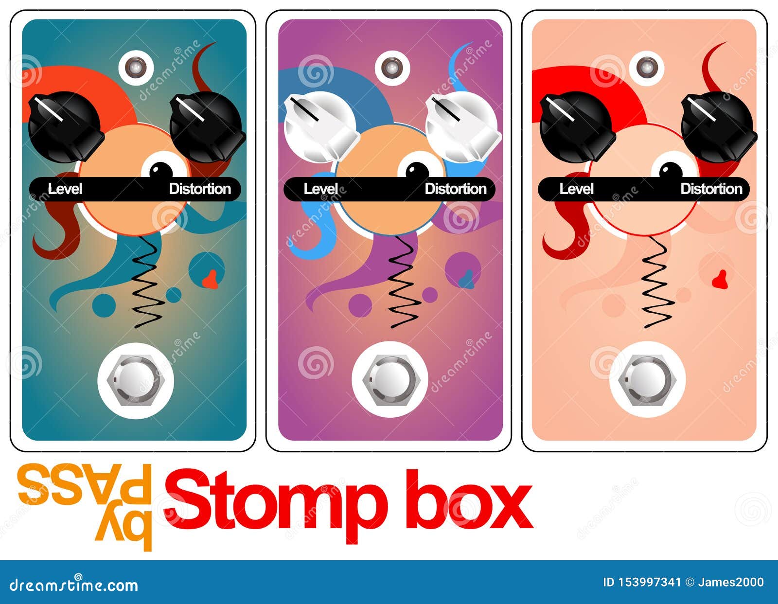 Stomp Box Design Cartoon Vector | CartoonDealer.com #153997341
