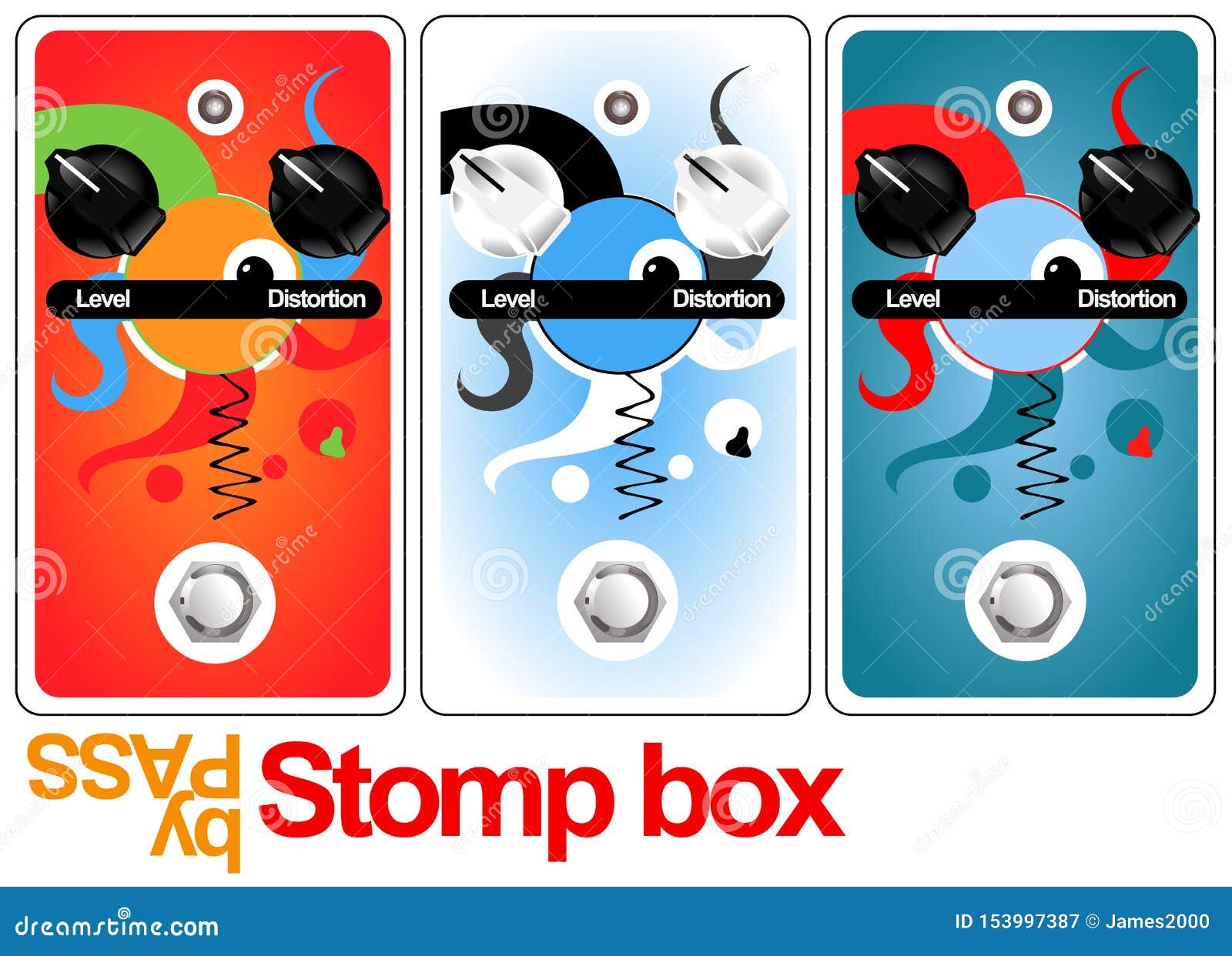 Stomp Box Design Cartoon Vector | CartoonDealer.com #153997387